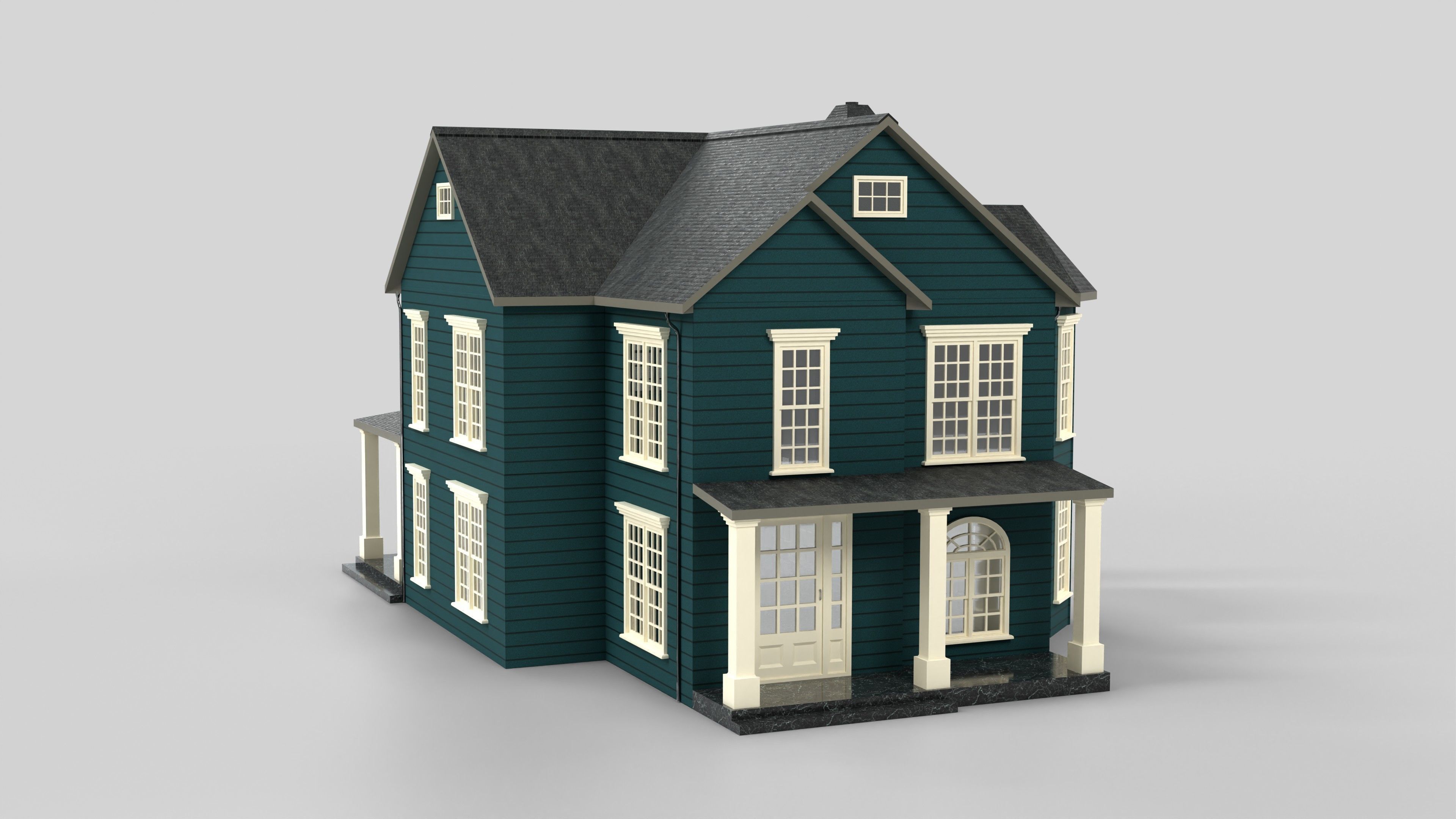 3D model British House Design 19T3 VR / AR / low-poly | CGTrader