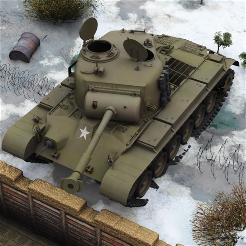 Pershing M26 Tank Poser 3D Model rigged .pz3 .pp2 - CGTrader.com