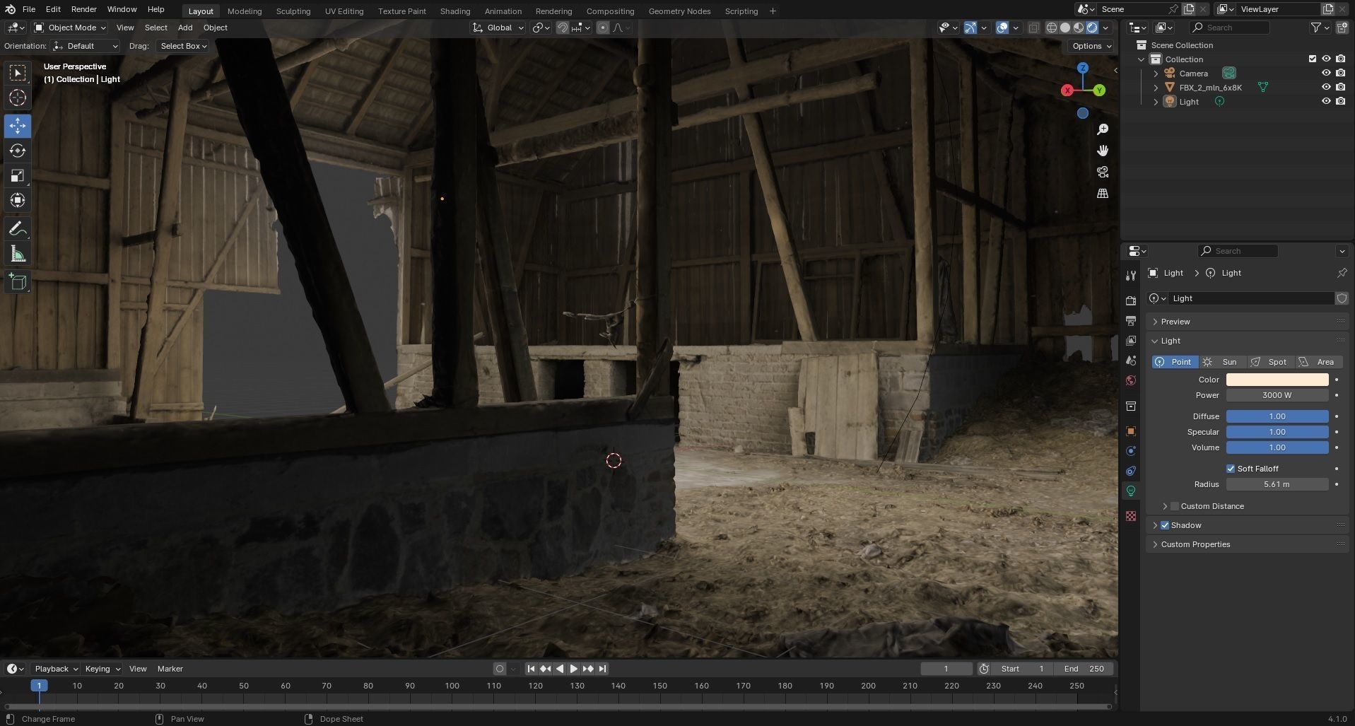 Interior of an abandoned wooden barn 3D model | CGTrader