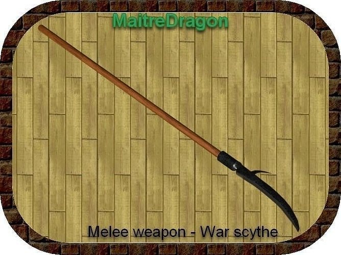 Melee Weapon - War scythe free VR / AR / low-poly 3D model | CGTrader
