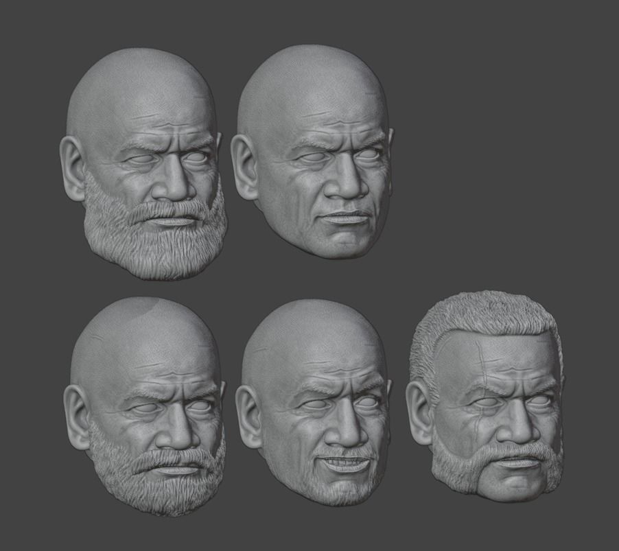 One-Twelfth Scale Old Man Clone Head 3D Print Files 3D model 3D ...