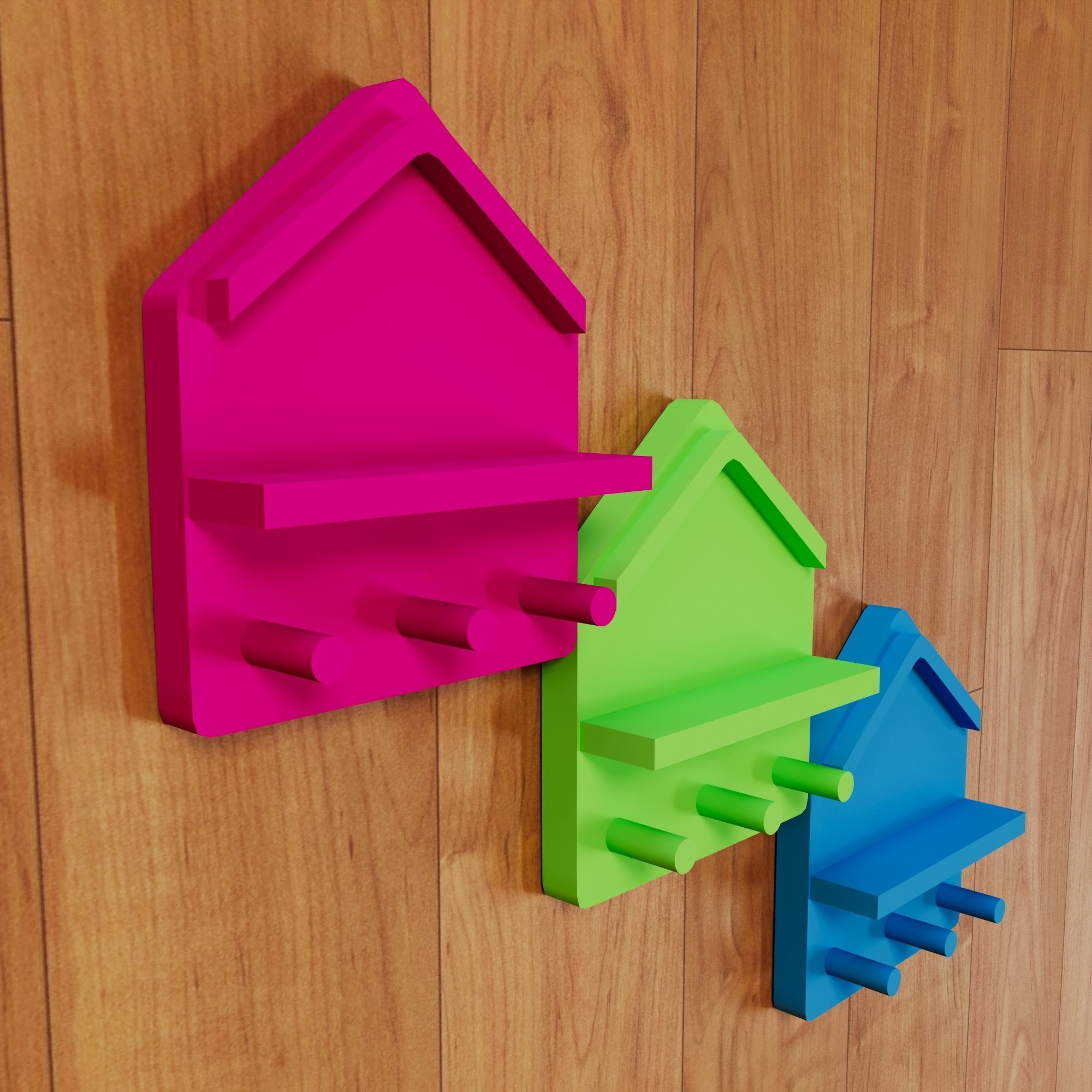 HOME Key Holder For A Wall free 3D model 3D printable | CGTrader