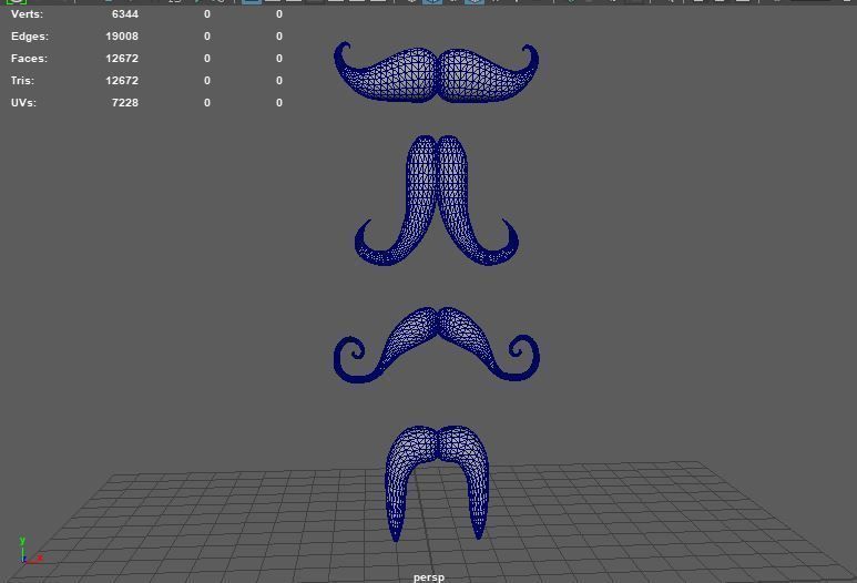 Moustache 3D model animated | CGTrader