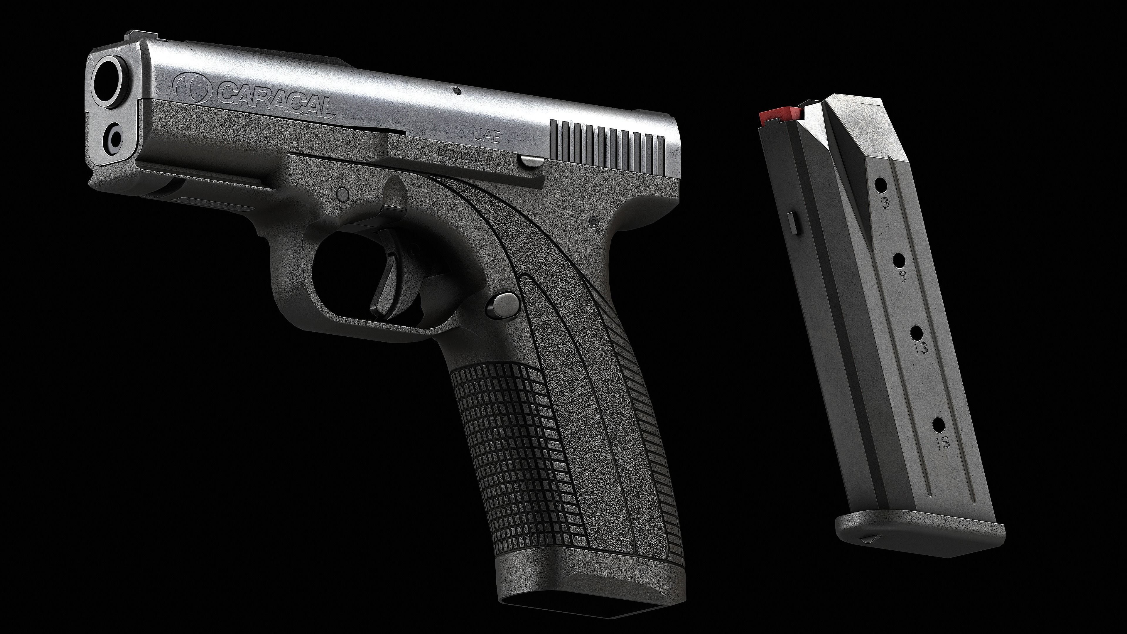 3D model Caracal F Pistol 9x19mm VR / AR / low-poly | CGTrader