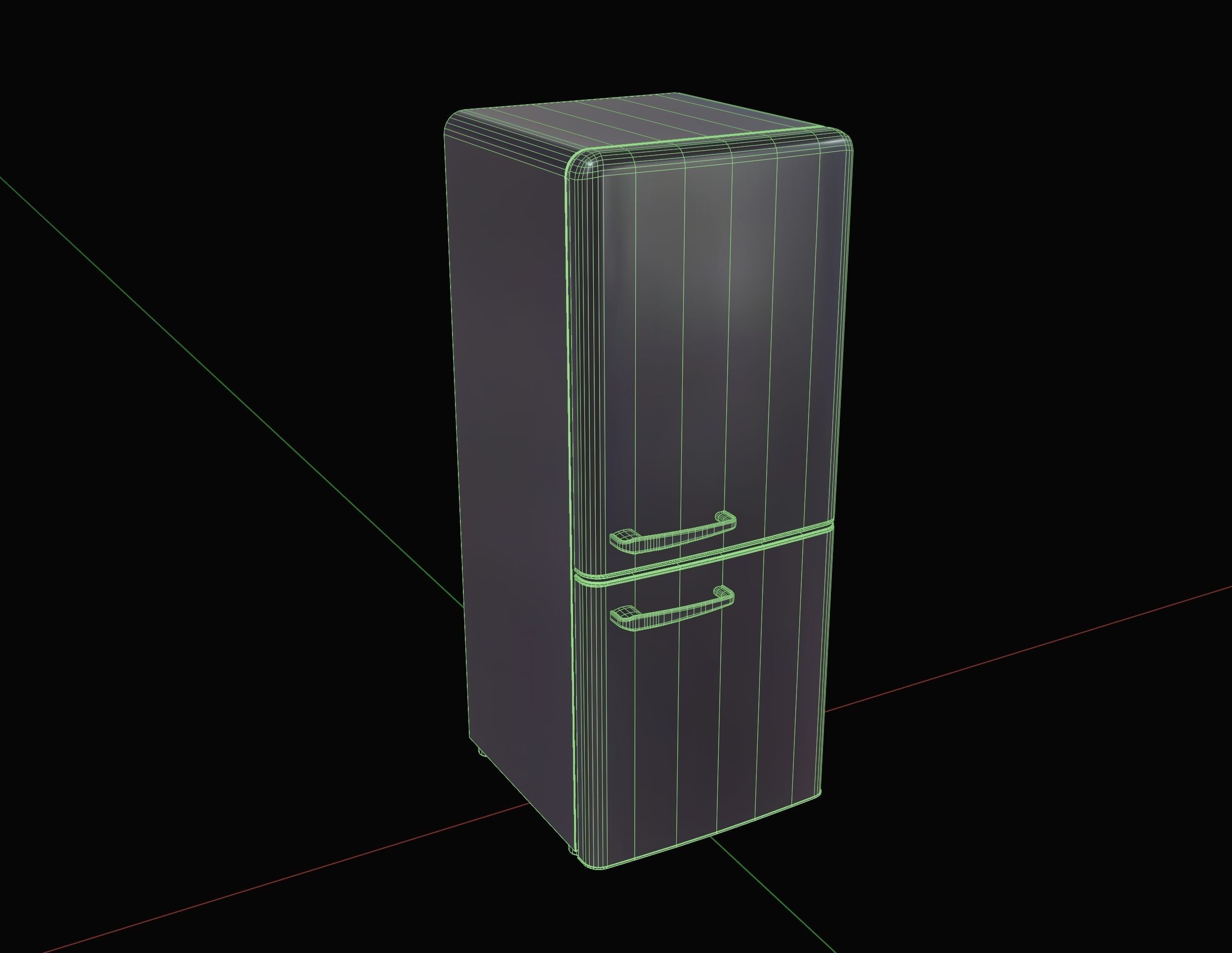 Retro Vintage Fridge Exterior free 3D model | CGTrader
