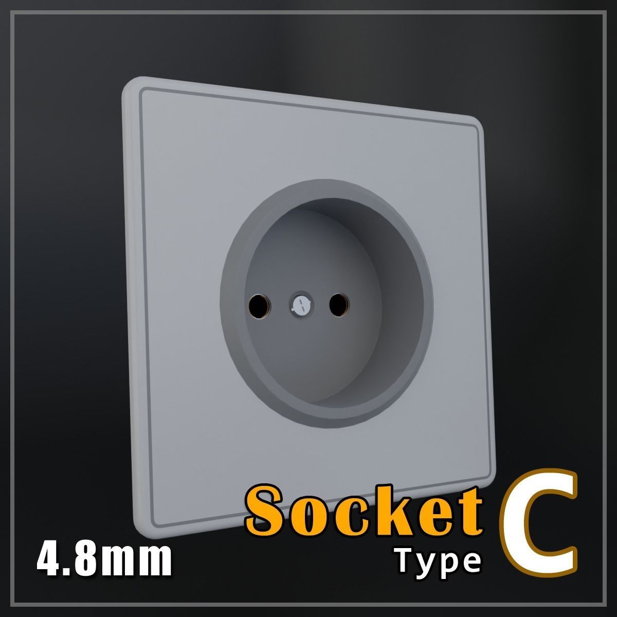 Electrical Socket 1P - Type C 3D model | CGTrader