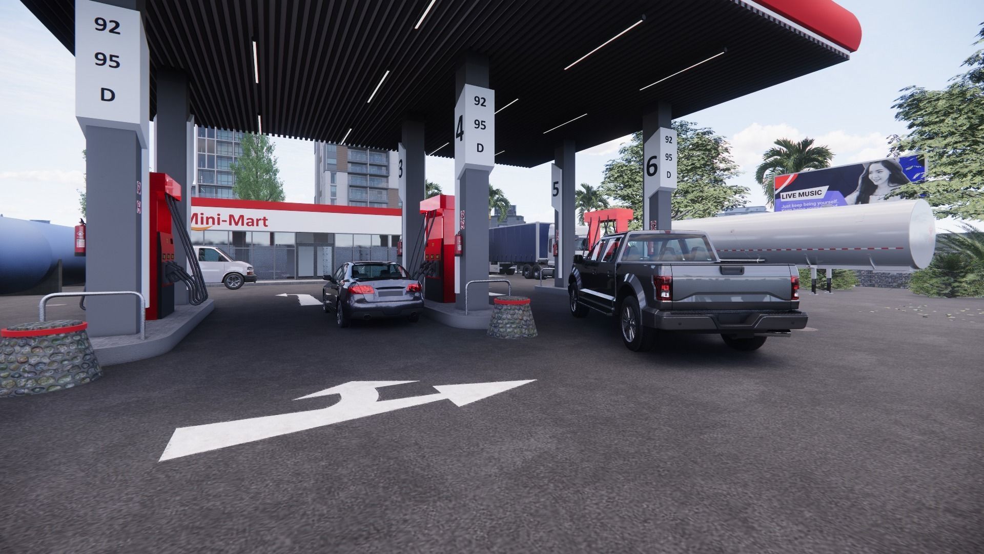 3D model GAS STATION VR / AR / low-poly | CGTrader