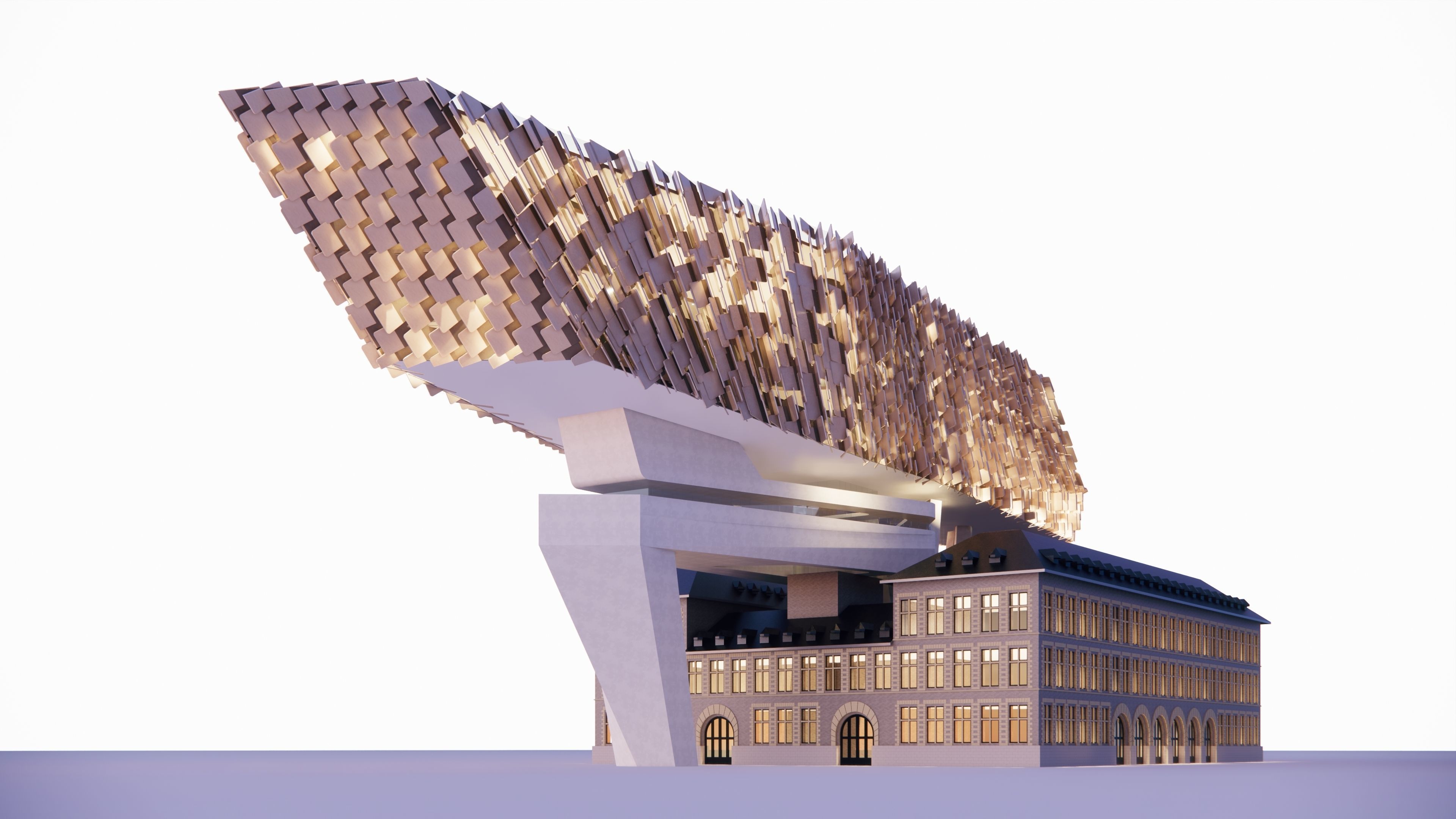 Transforming Zaha Hadid Design 3D model animated | CGTrader