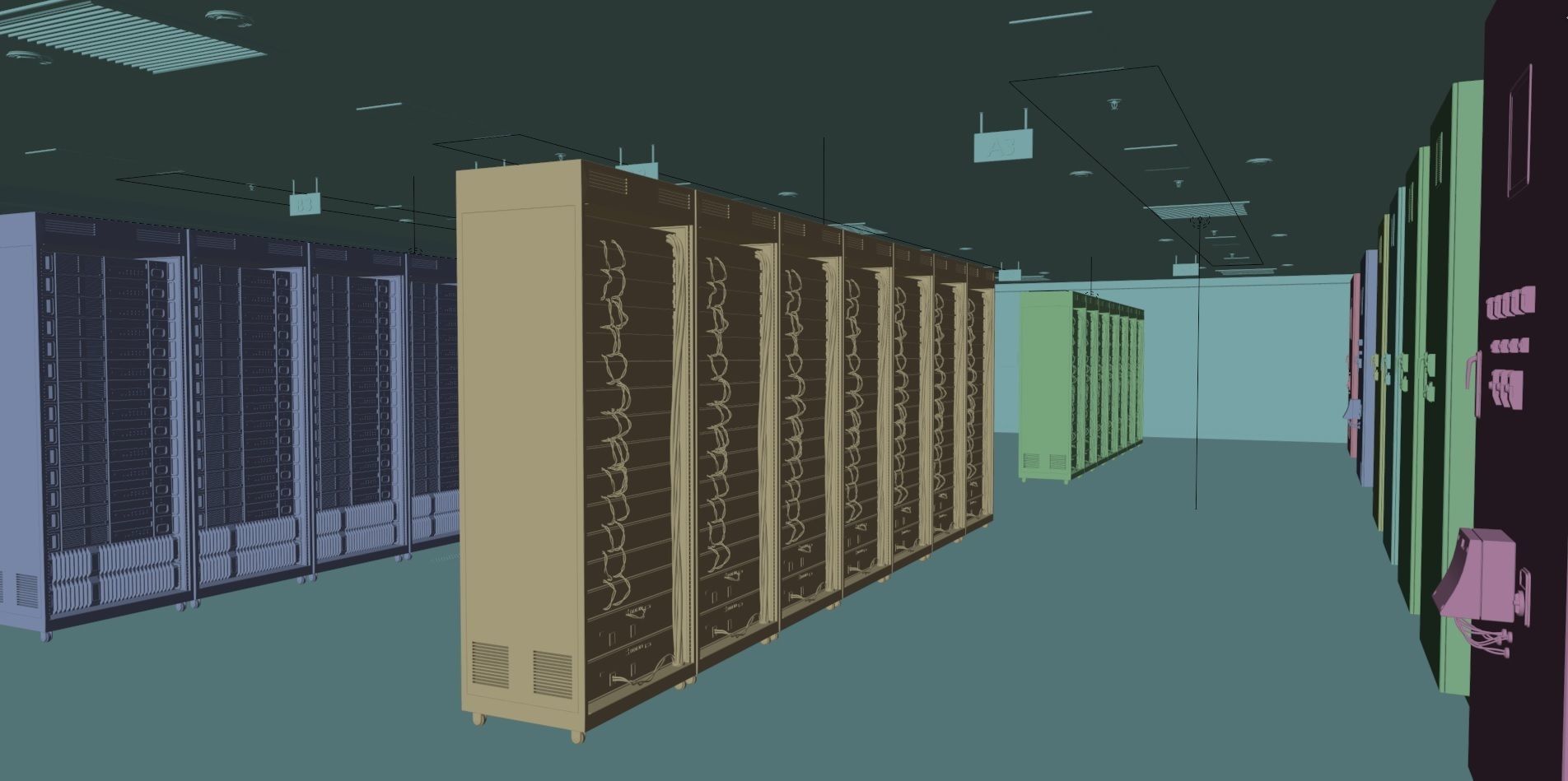 3D model Server Room Scene VR / AR / low-poly | CGTrader