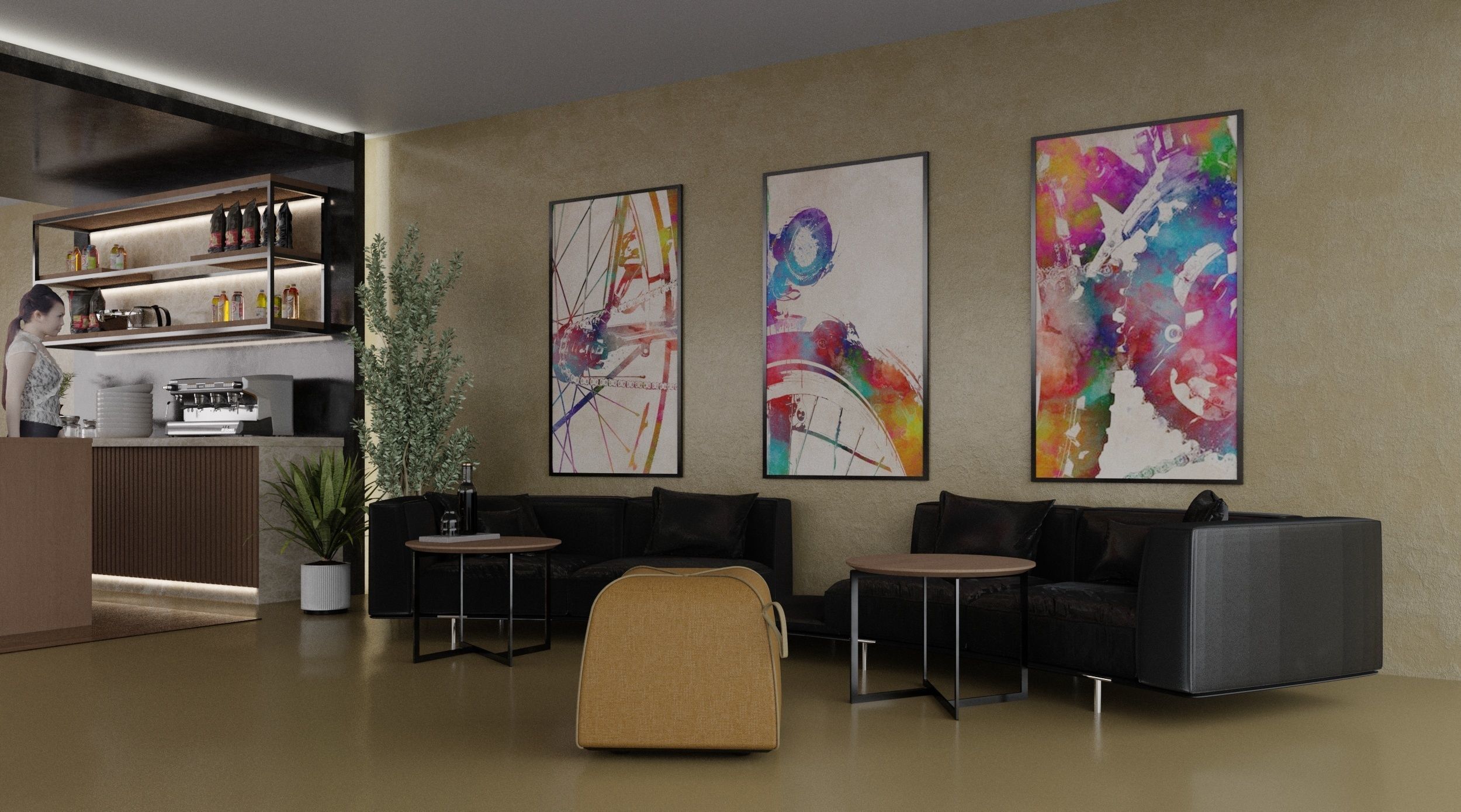 Modern Cafe Design free 3D model | CGTrader