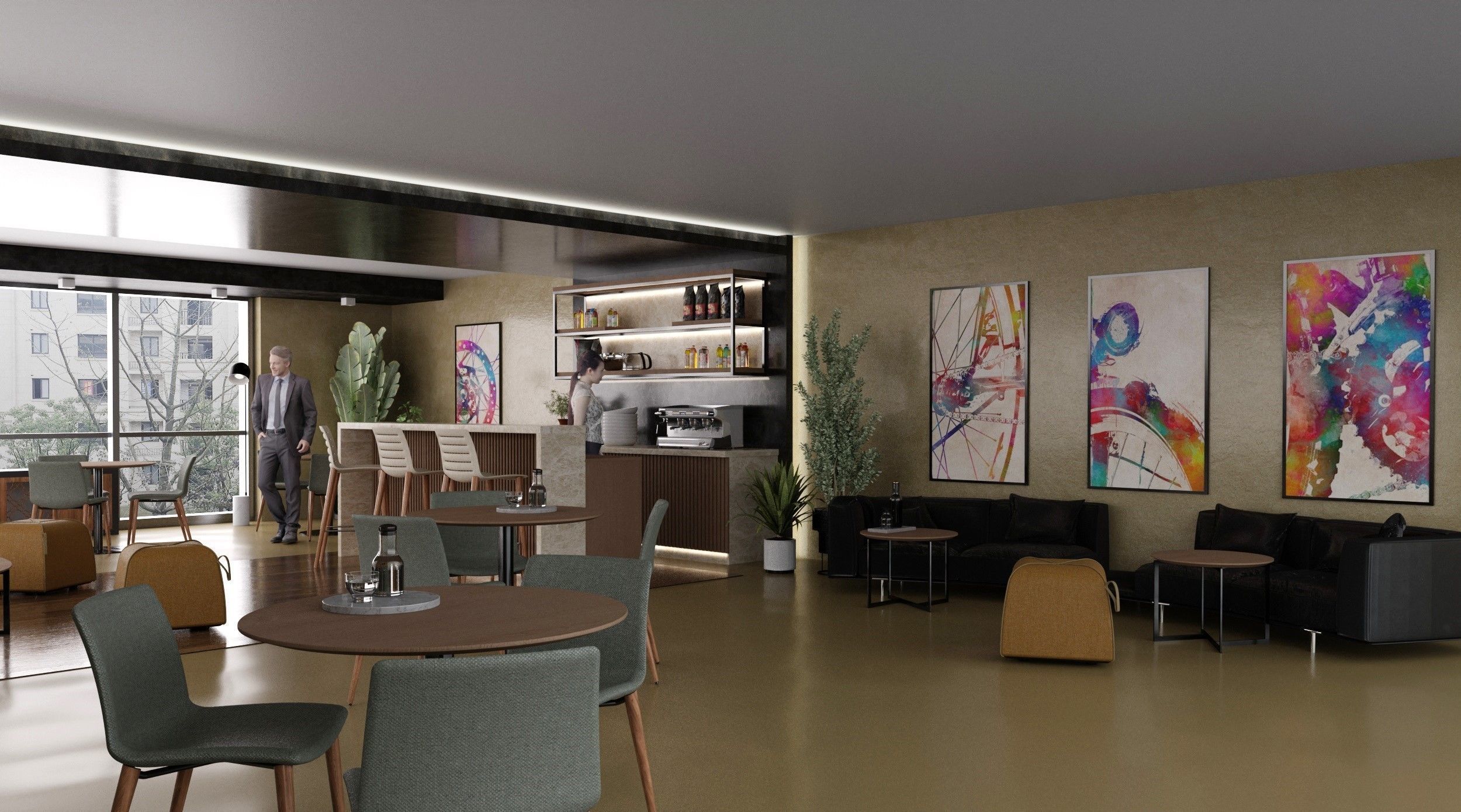Modern Cafe Design free 3D model | CGTrader