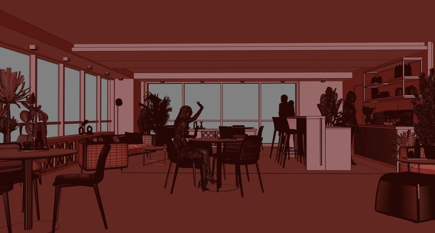 Modern Cafe Design free 3D model | CGTrader