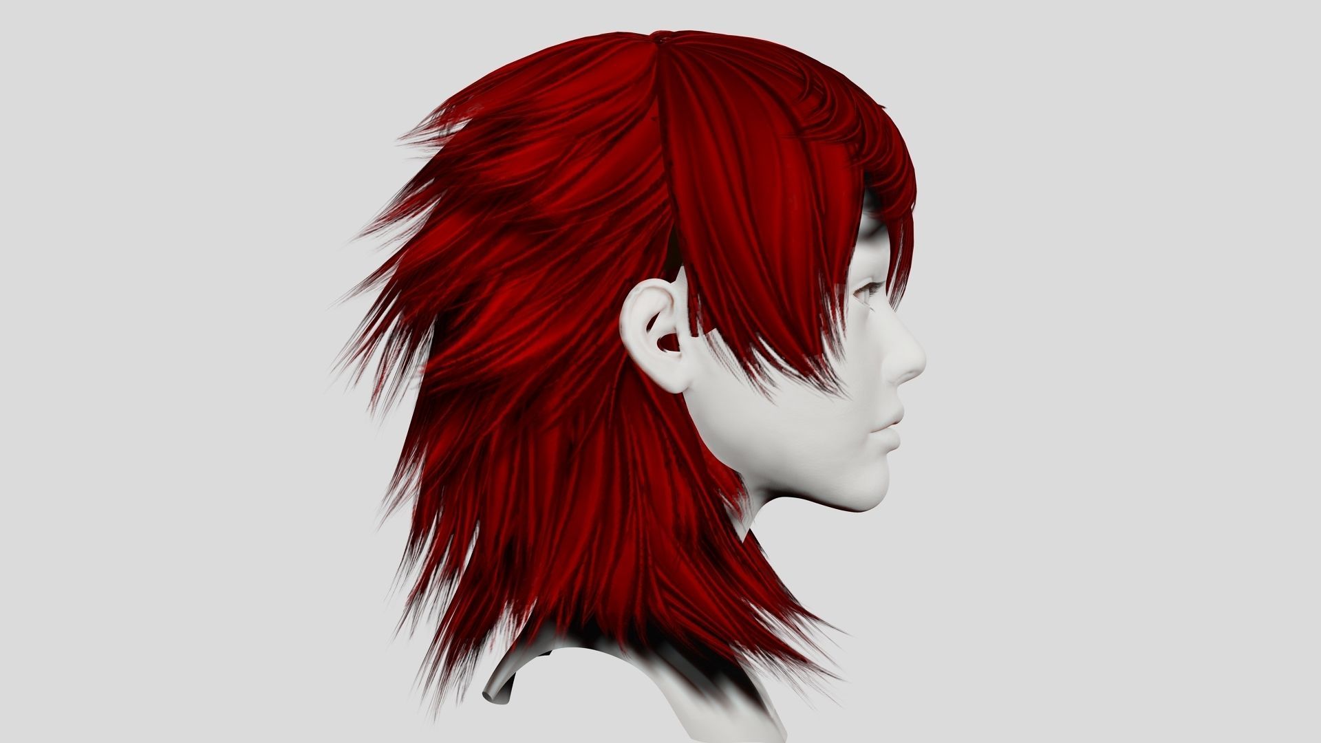 3D model Female Hair - Emo Hair Cut VR / AR / low-poly | CGTrader