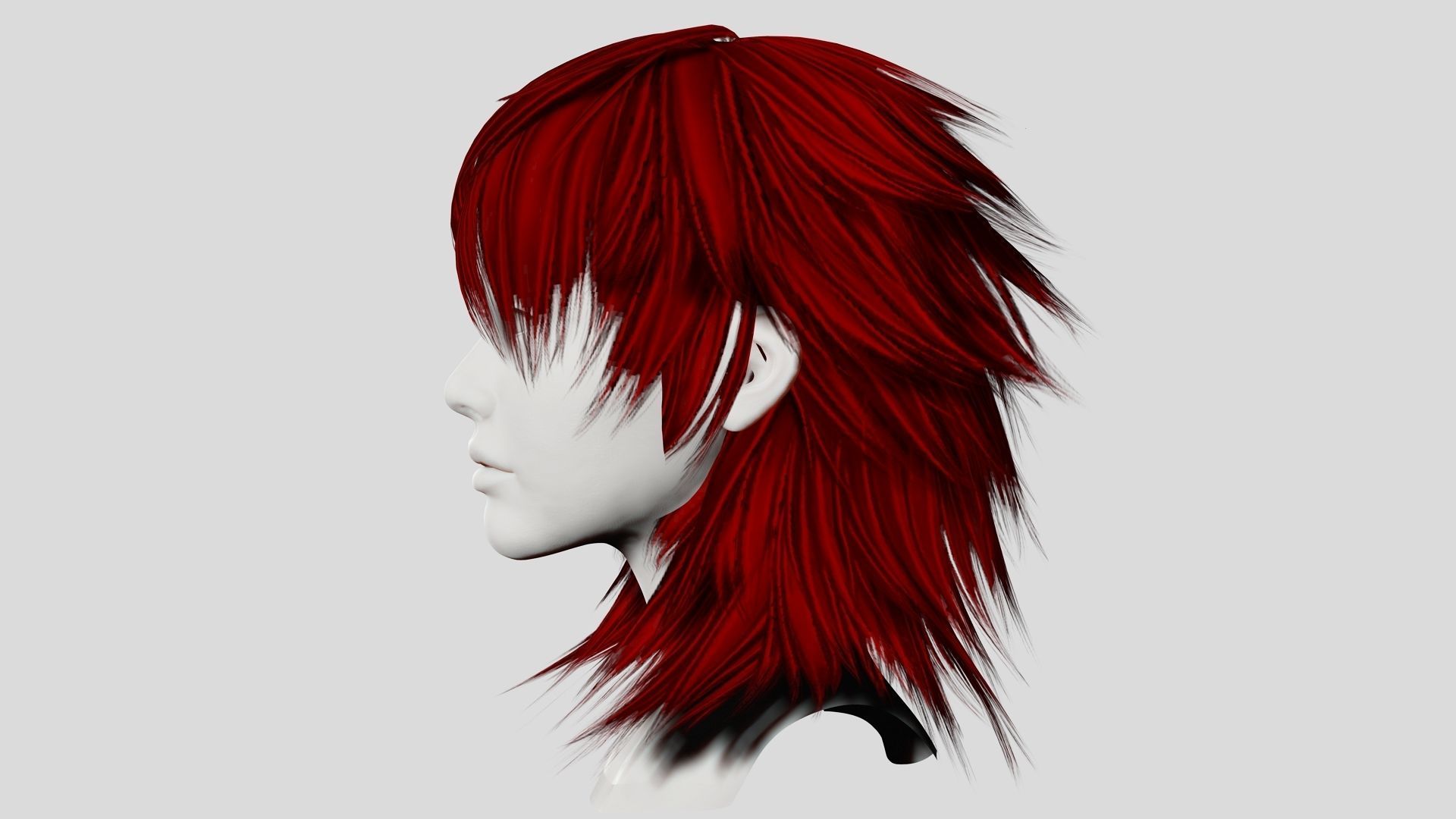 3D model Female Hair - Emo Hair Cut VR / AR / low-poly | CGTrader