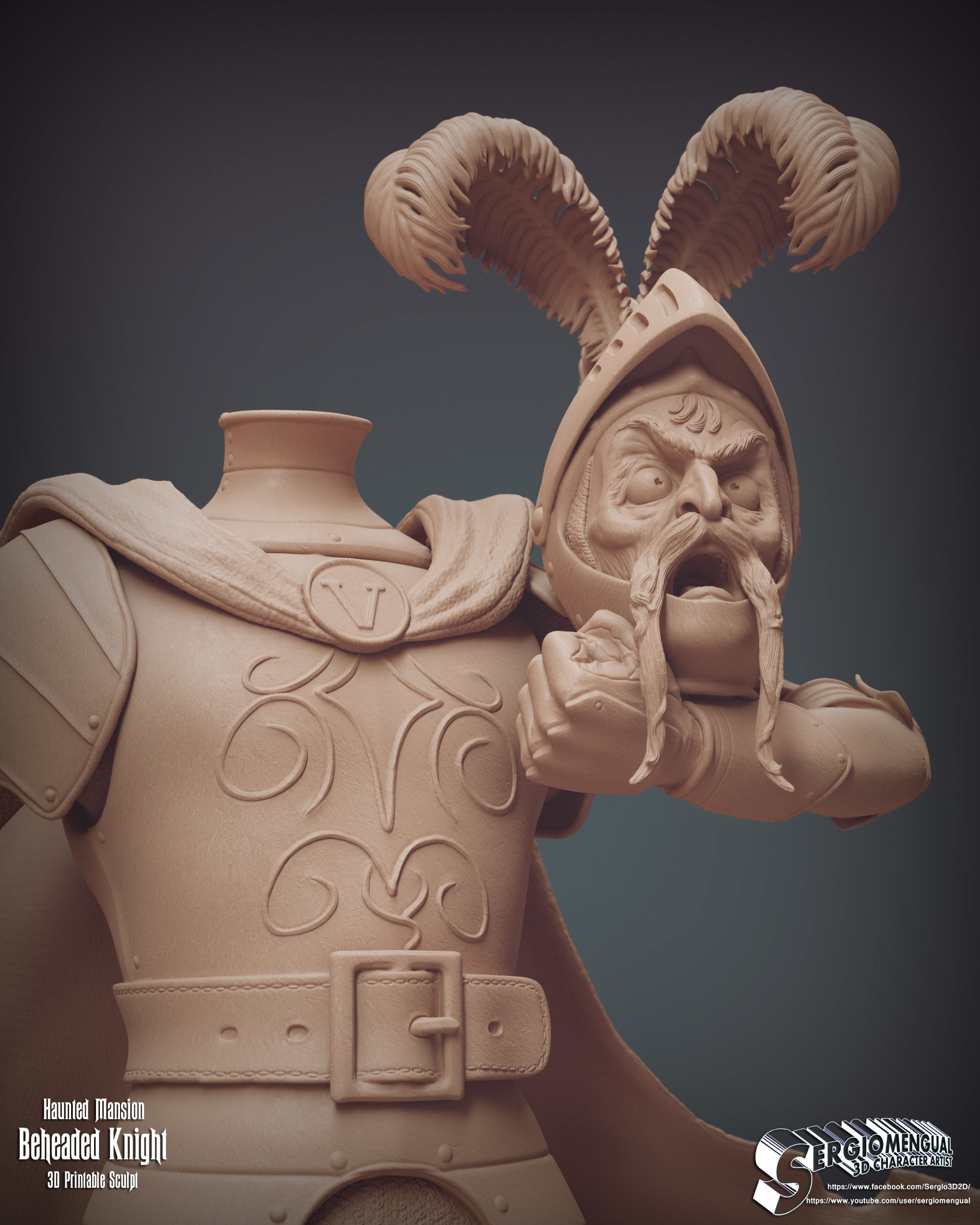 Haunted Mansion The Beheaded Knight 3D Printable Sculpt 3D model 3D ...