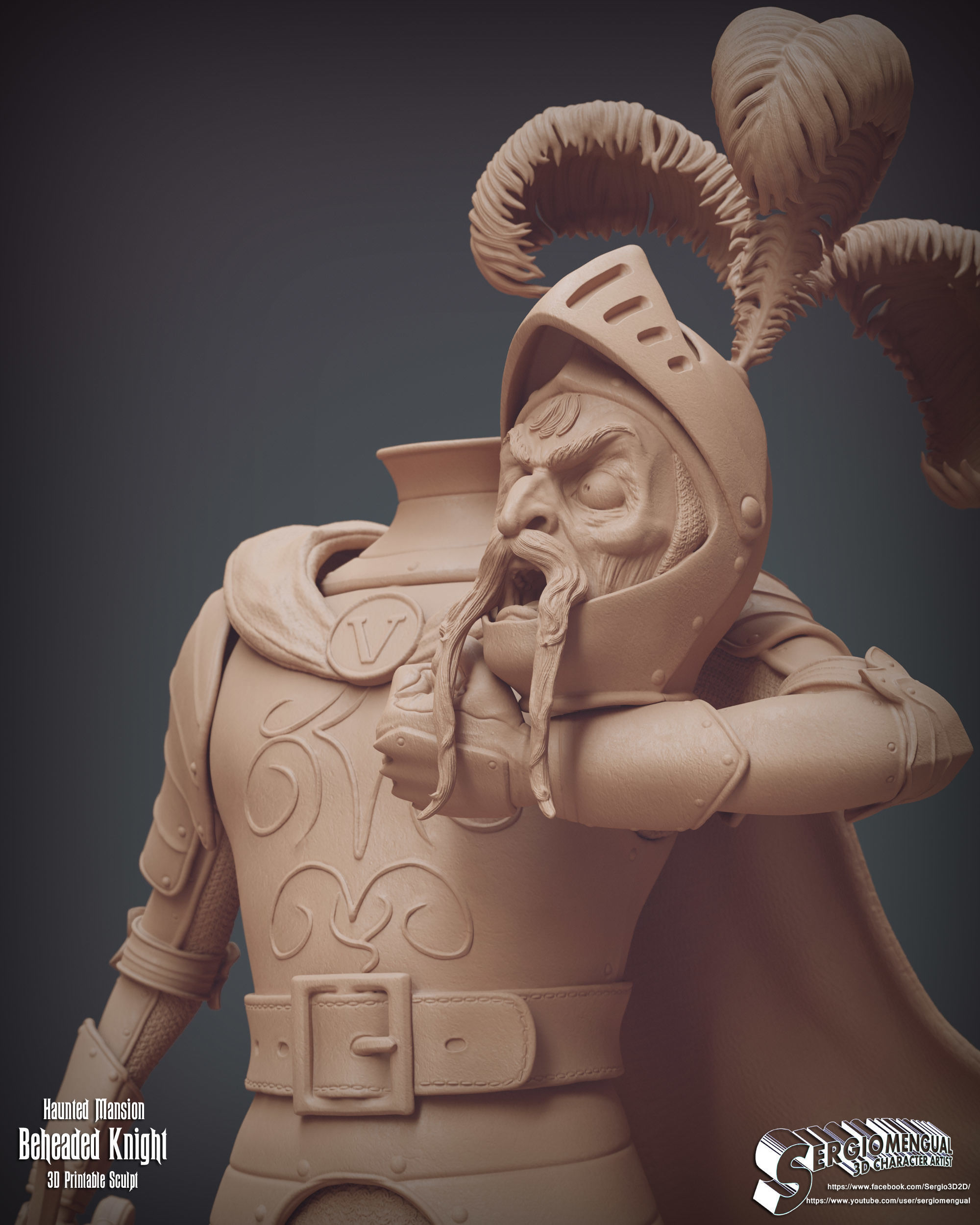 Haunted Mansion The Beheaded Knight 3D Printable Sculpt 3D model 3D ...