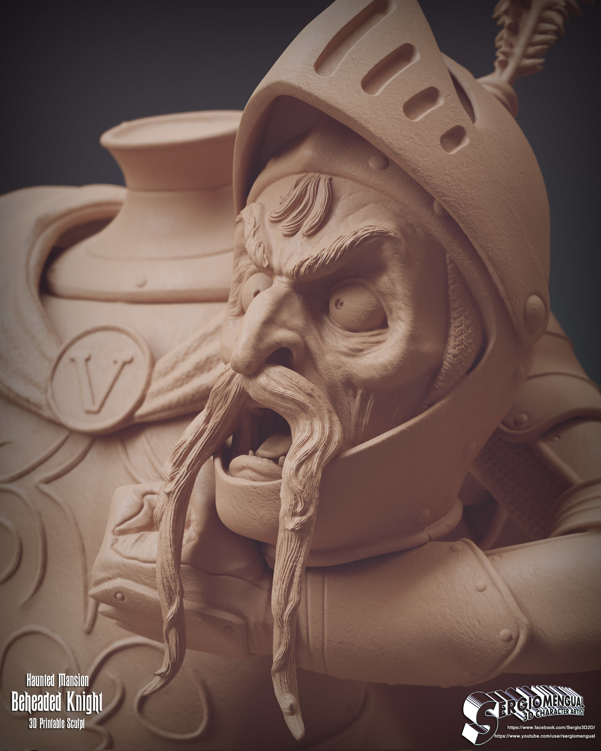 Haunted Mansion The Beheaded Knight 3D Printable Sculpt 3D model 3D ...