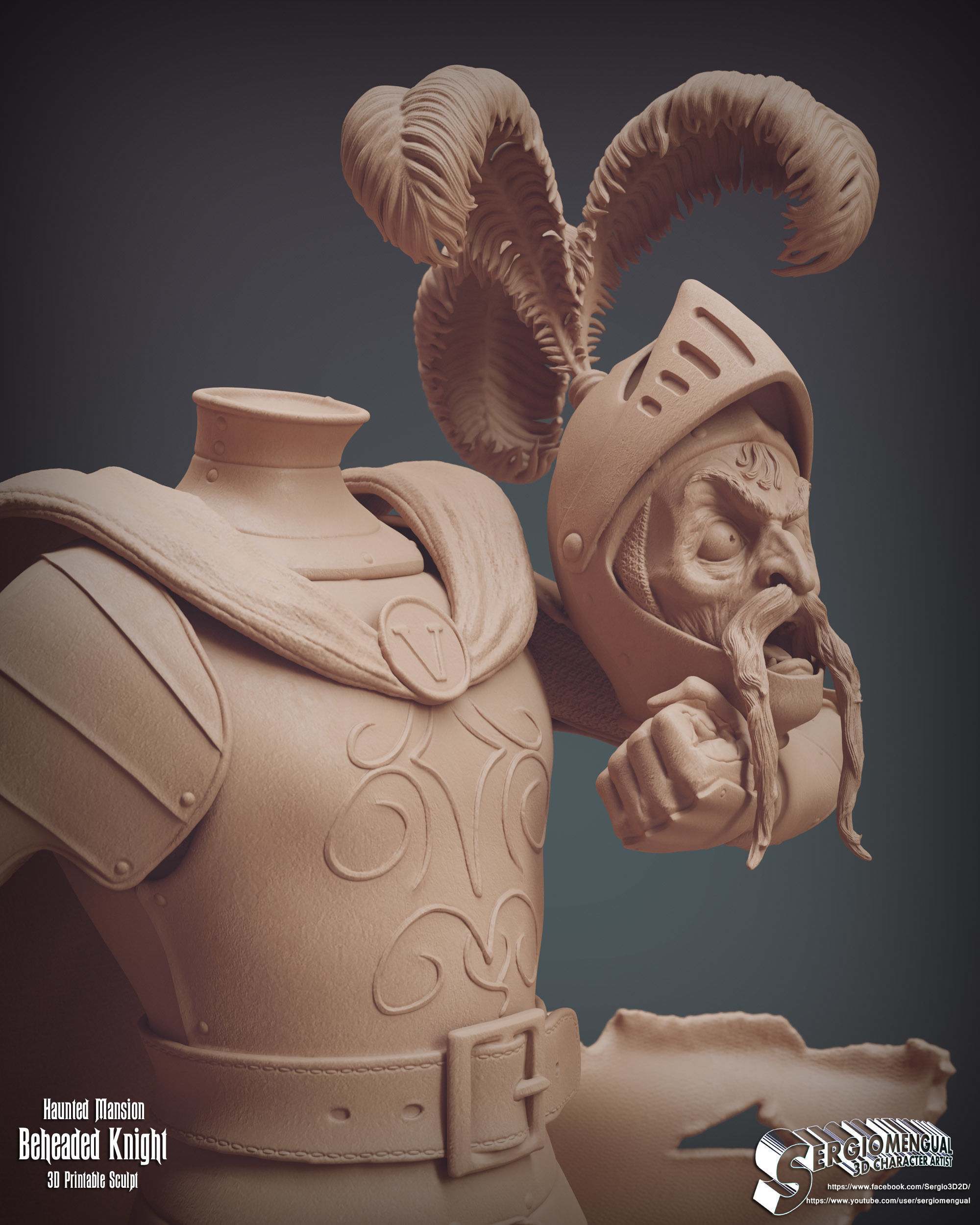 Haunted Mansion The Beheaded Knight 3D Printable Sculpt 3D model 3D ...