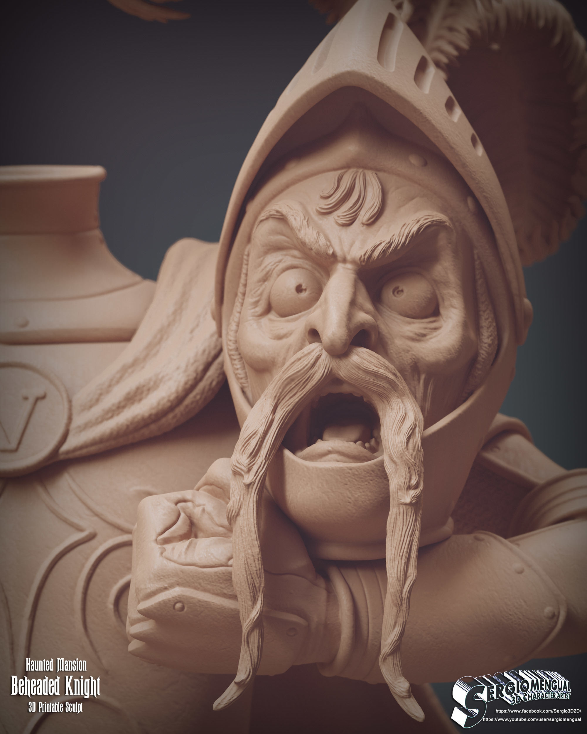 Haunted Mansion The Beheaded Knight 3D Printable Sculpt 3D model 3D ...