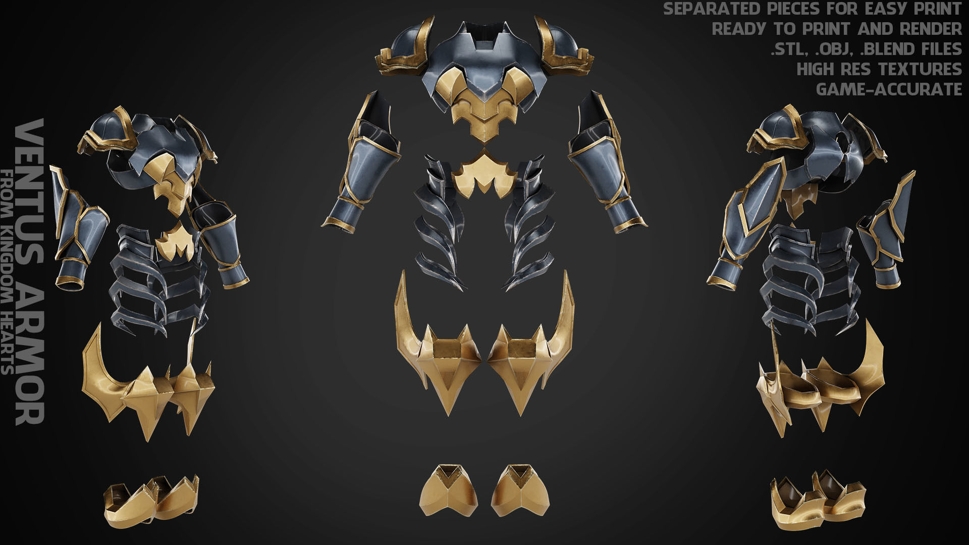 Kingdom Hearts Ventus Armor for Cosplay 3D model 3D printable | CGTrader