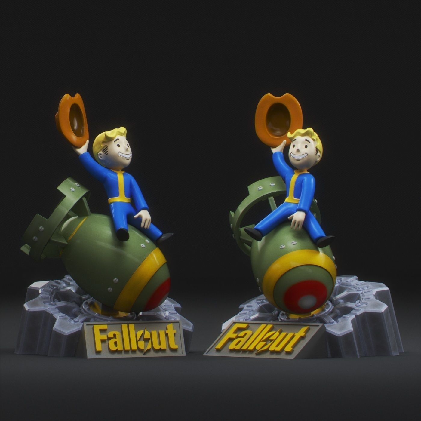 VAULT BOY RIDING NUKE -FALLOUT- 3D model 3D printable | CGTrader