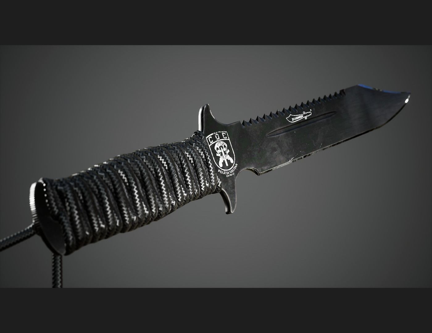 3D model Paracord Tactical Knife VR / AR / low-poly | CGTrader