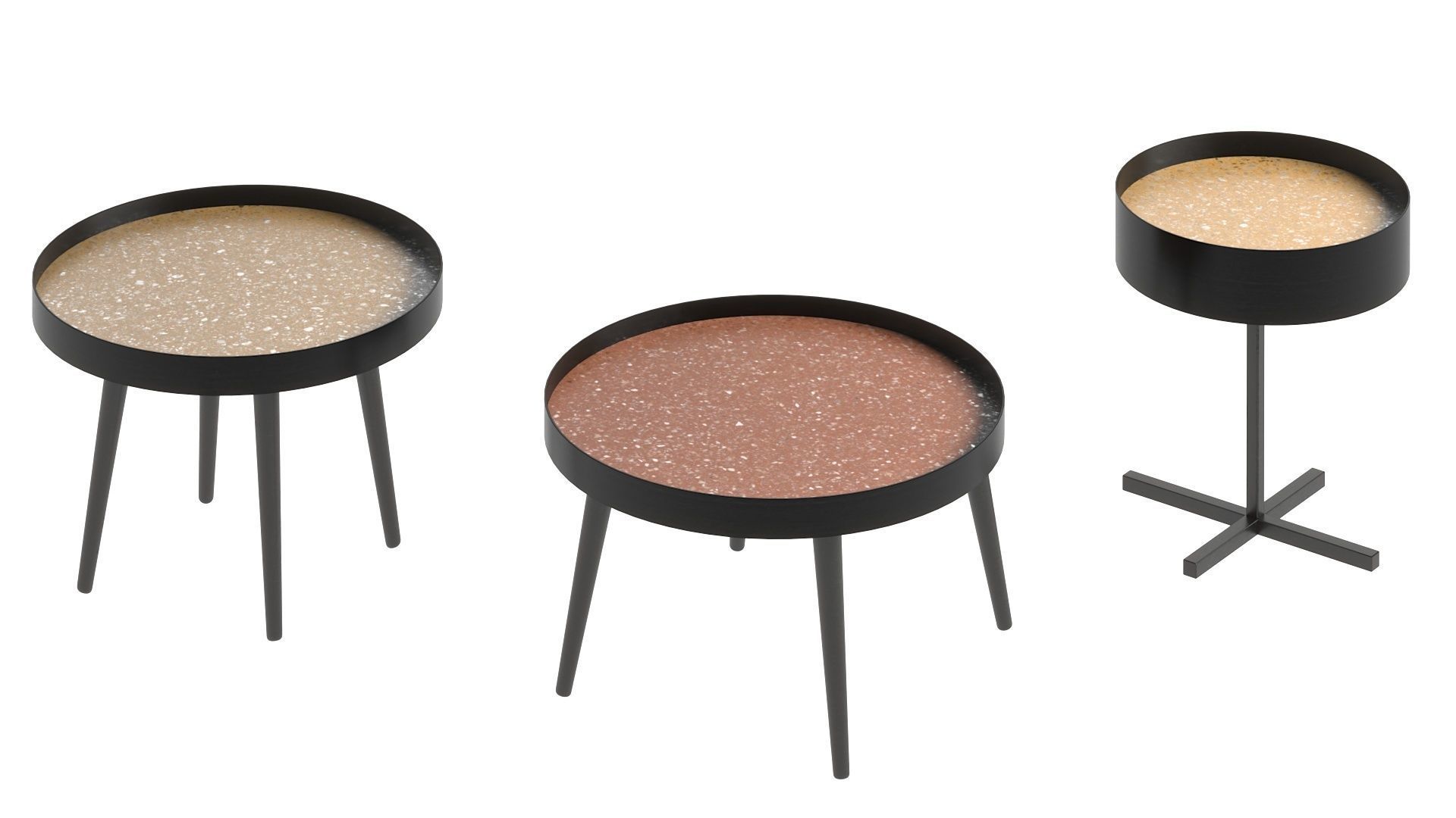 Terrazo Prism Table Set 3D model | CGTrader