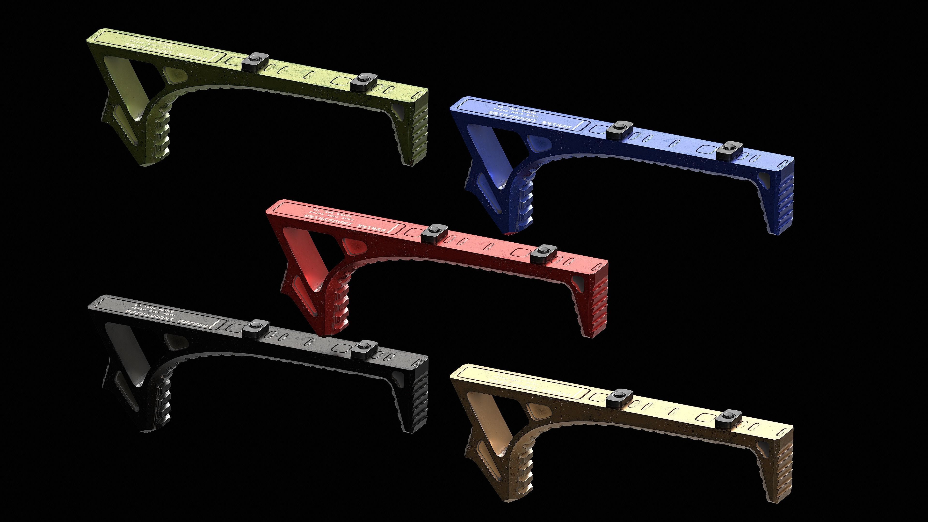 3D model MLOK LINK Curved Foregrip VR / AR / low-poly | CGTrader