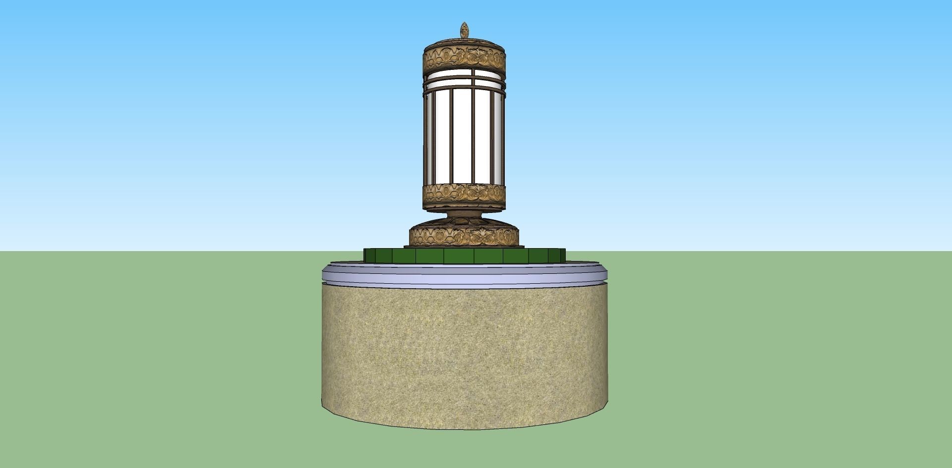 classical light pole 3d sketchup model 3D model | CGTrader