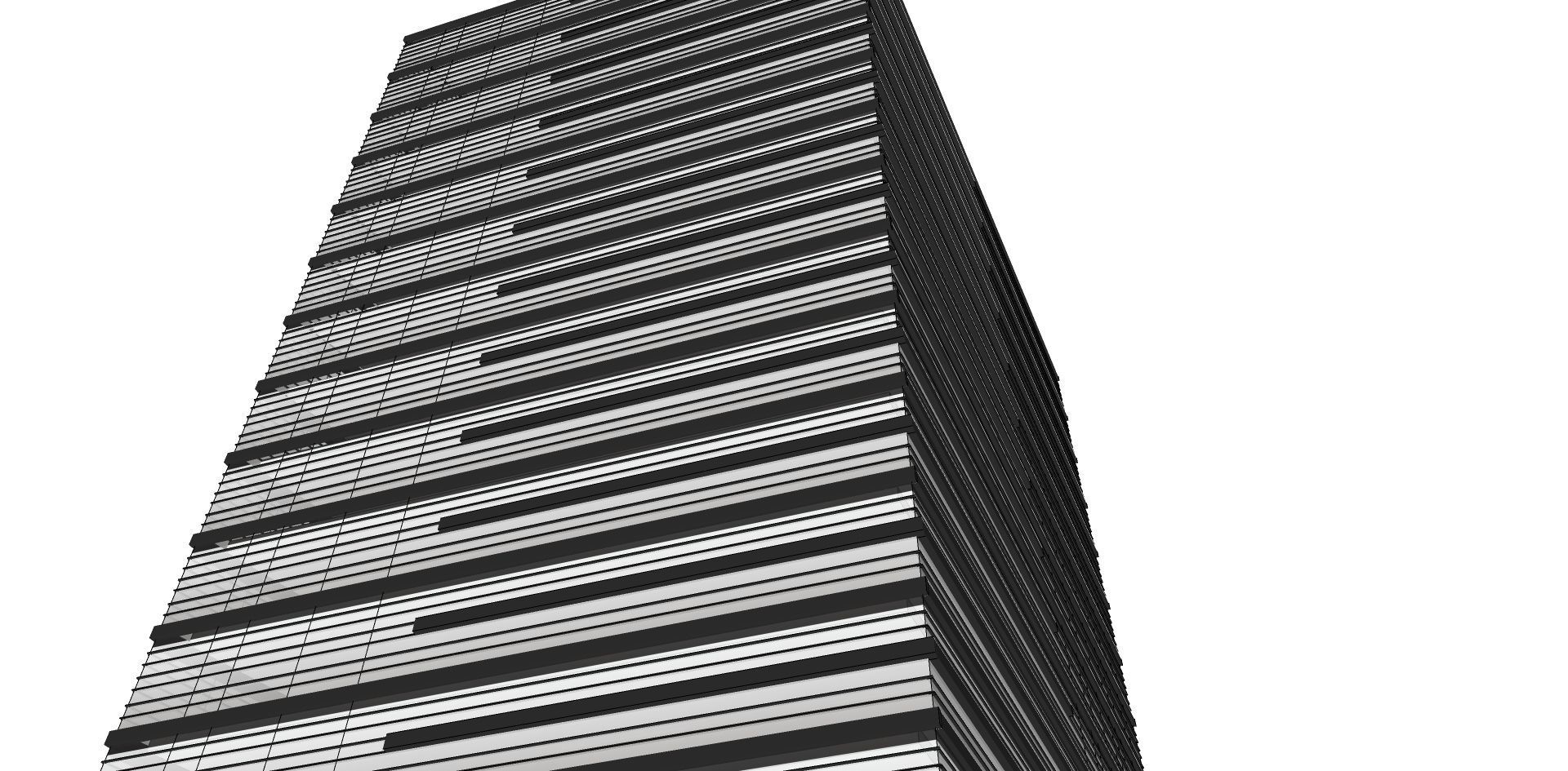 minimalist modern building facade sketchup model 3D model | CGTrader