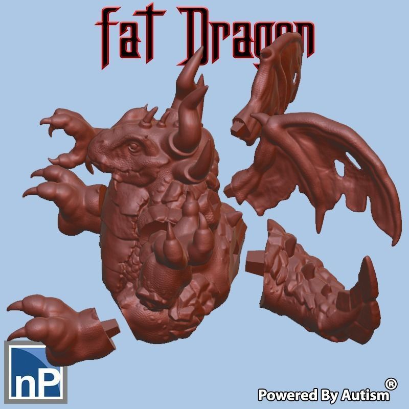 Giant Fat Dragon free 3D model 3D printable | CGTrader