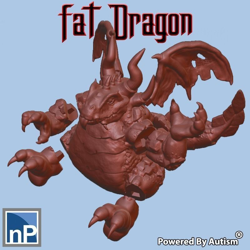 Giant Fat Dragon free 3D model 3D printable | CGTrader