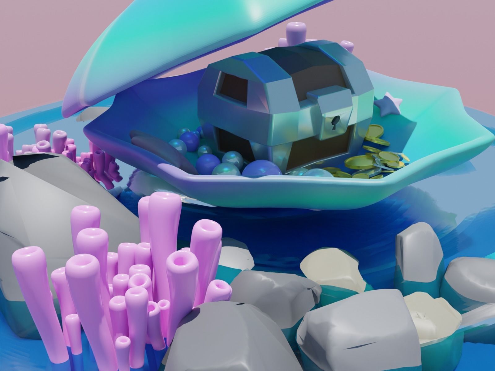 3D model SEA SHELL VR / AR / low-poly | CGTrader