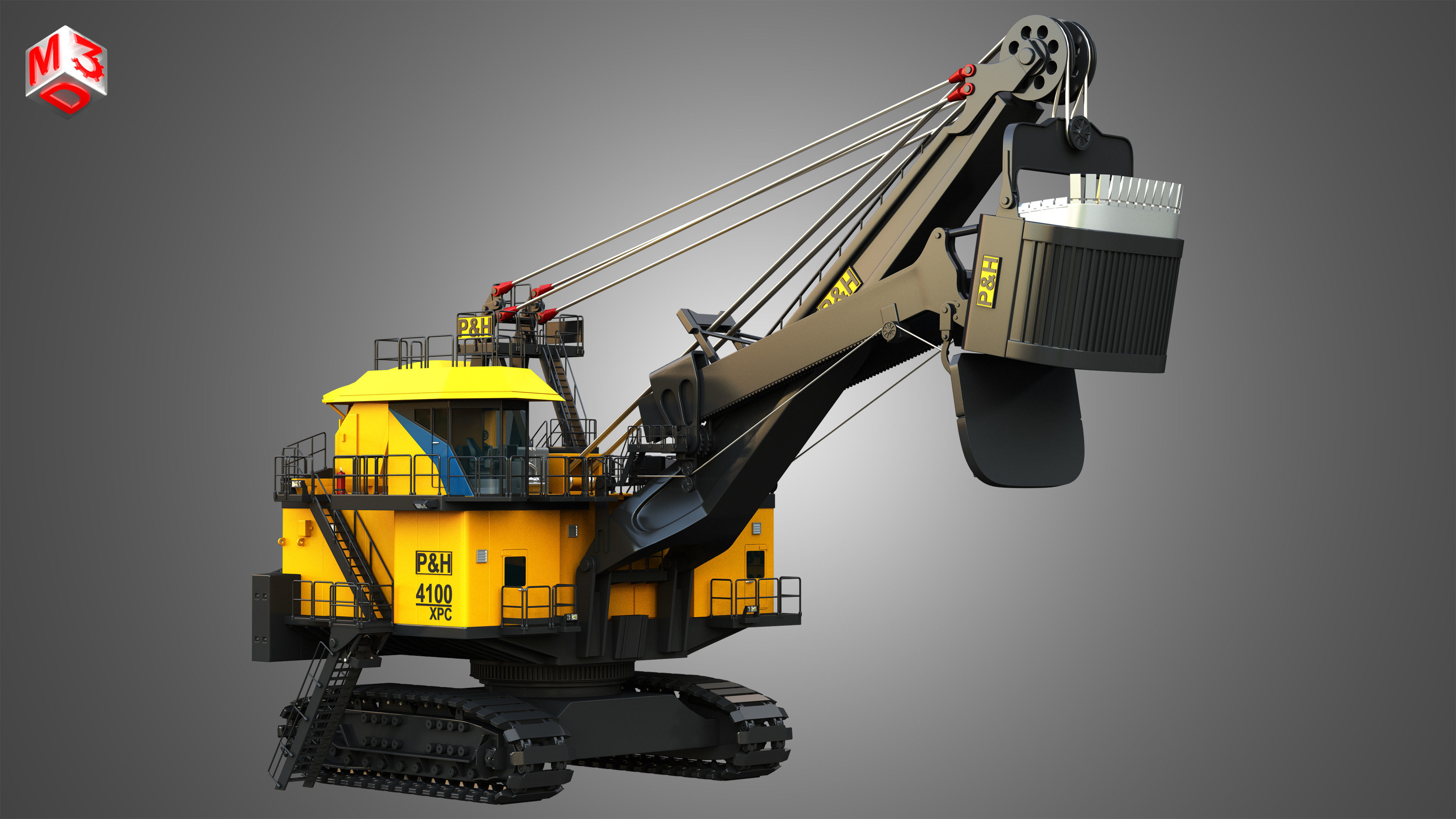 4100XPC Mining Electric Rope Shovel 3D model | CGTrader