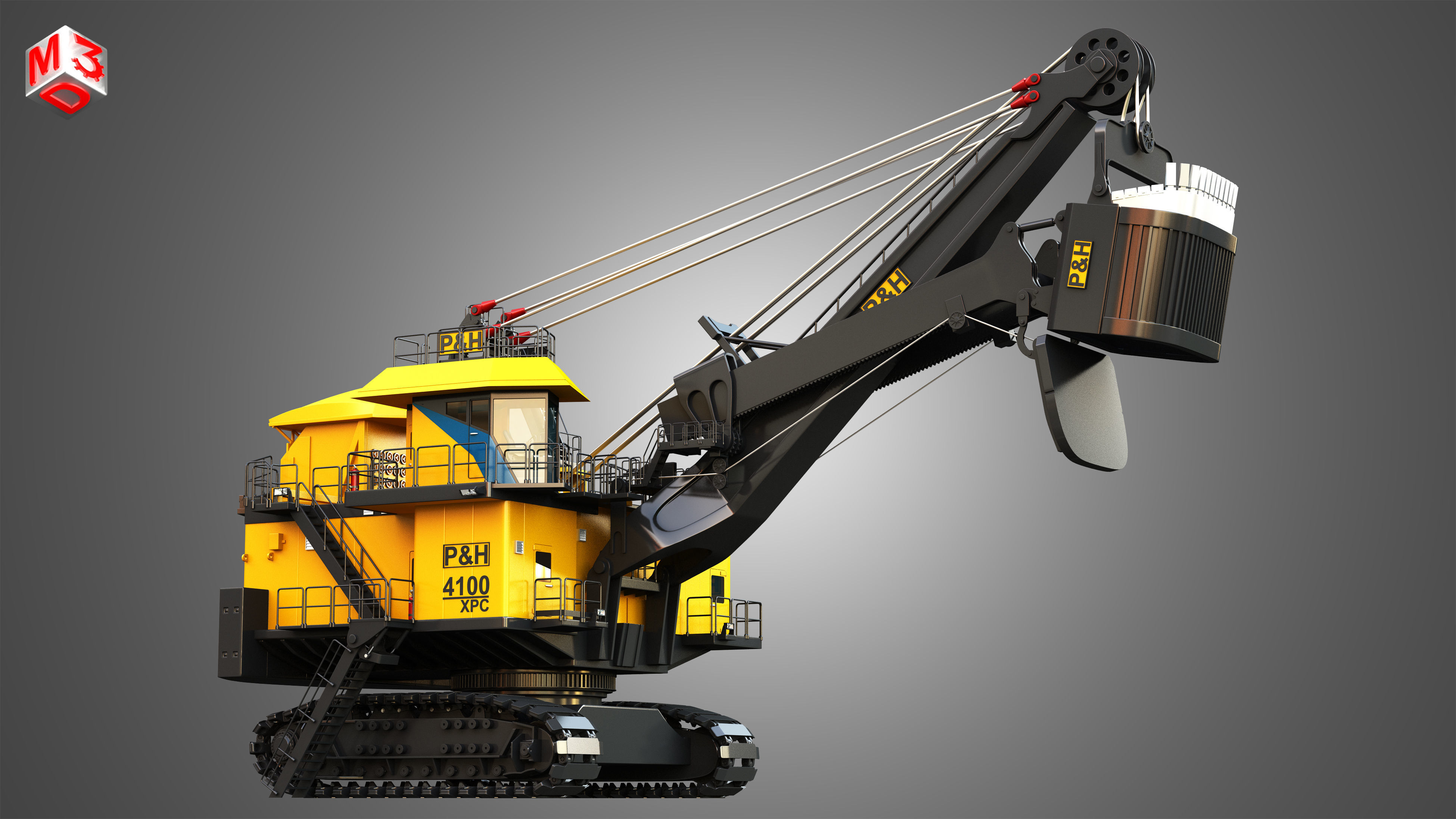 4100XPC Mining Electric Rope Shovel 3D model | CGTrader