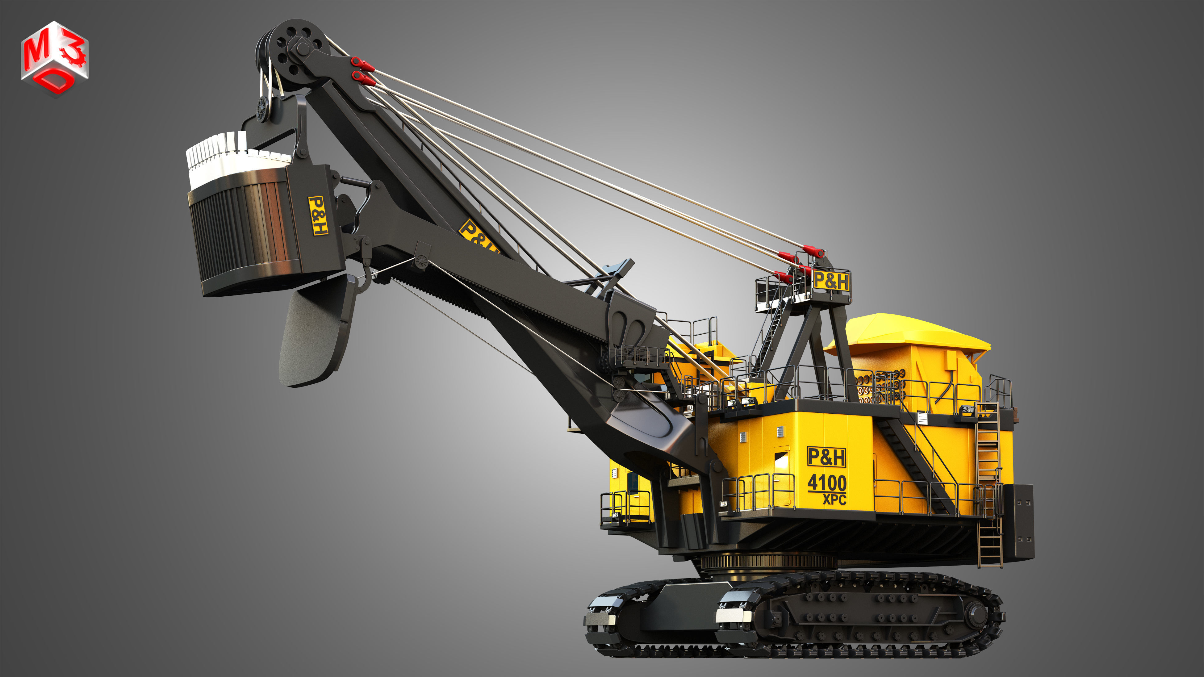 4100XPC Mining Electric Rope Shovel 3D model | CGTrader
