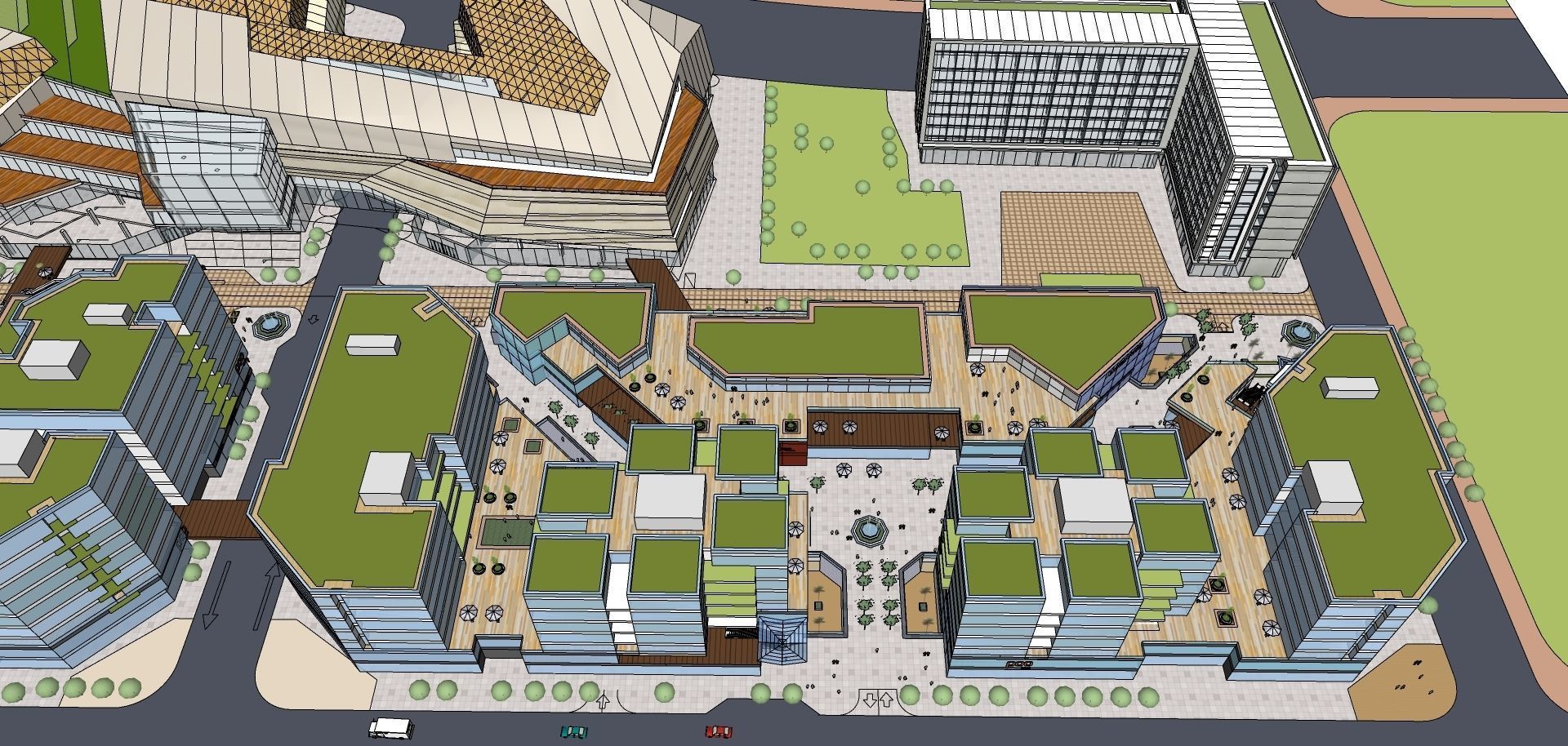 MODERN SHOPPING MALL WITH OFFICES SKETCHUP MODEL 3D model | CGTrader