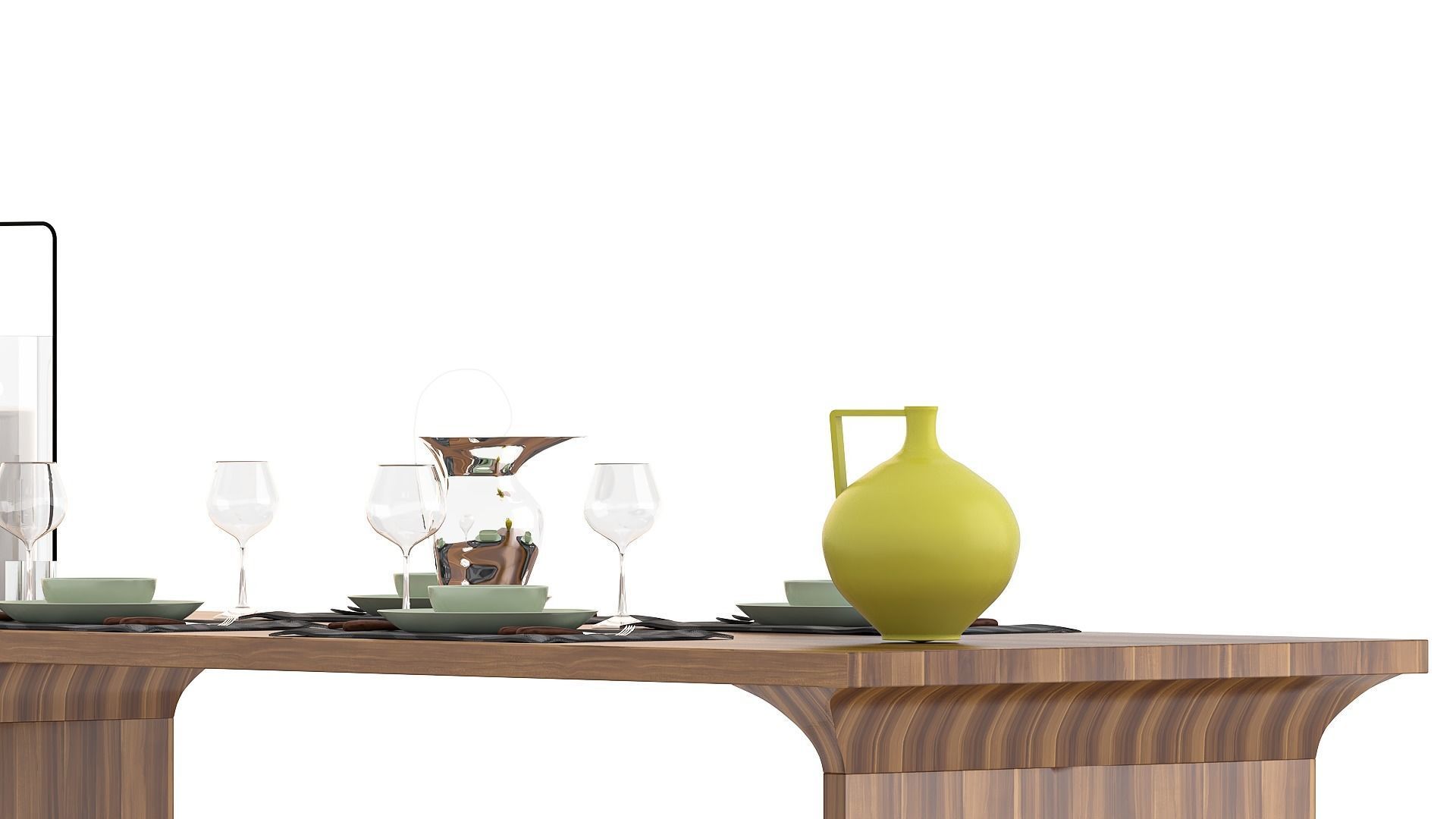 ARCUS TABLE and BENCH SET 3D model | CGTrader