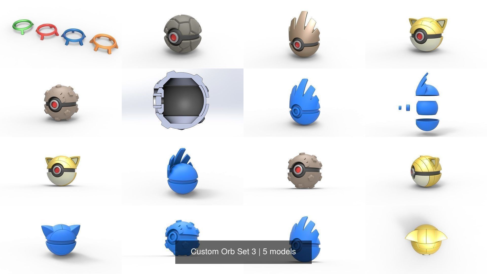 Custom Orb Set 3 3D Model Collection 3D printable | CGTrader