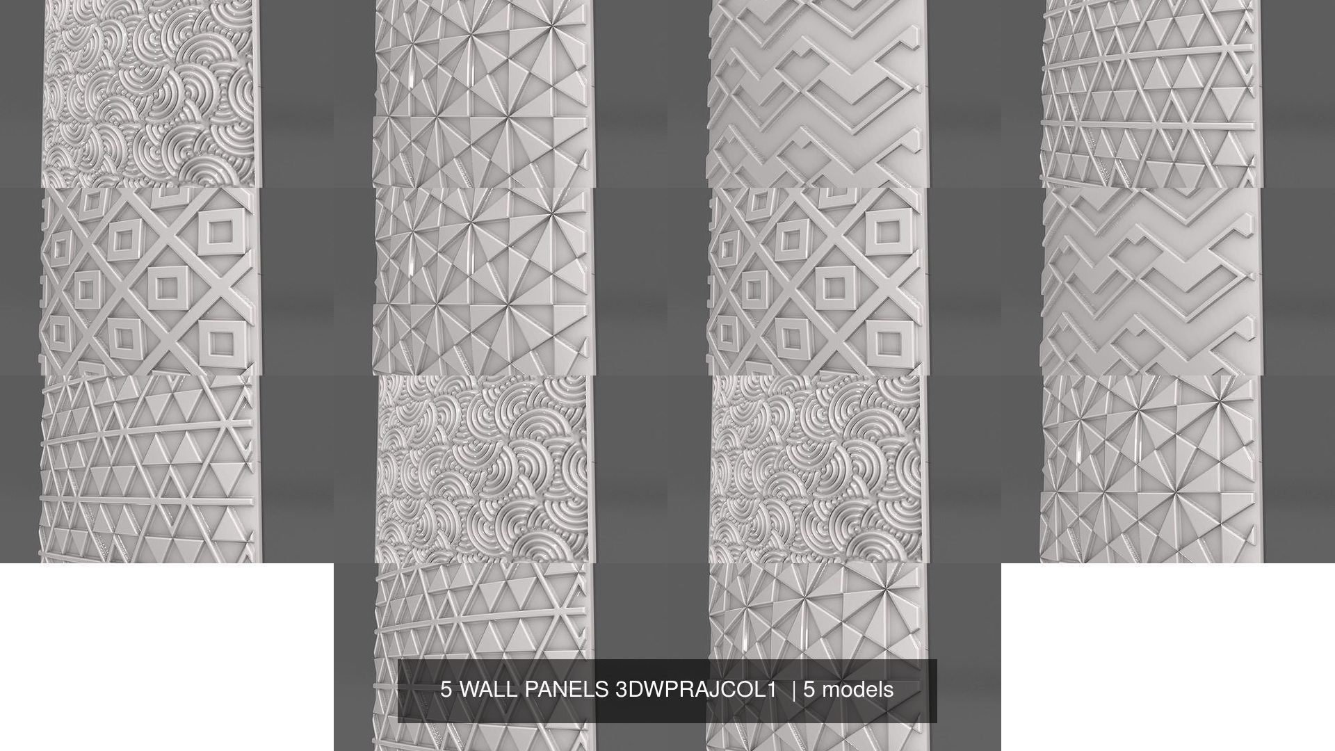 5 WALL PANELS 3DWPRAJCOL1 3D Model Collection 3D printable | CGTrader