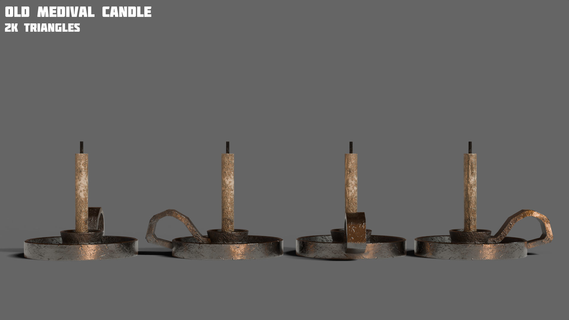 Medieval Candle Free game ready Asset free VR / AR / low-poly 3D model ...