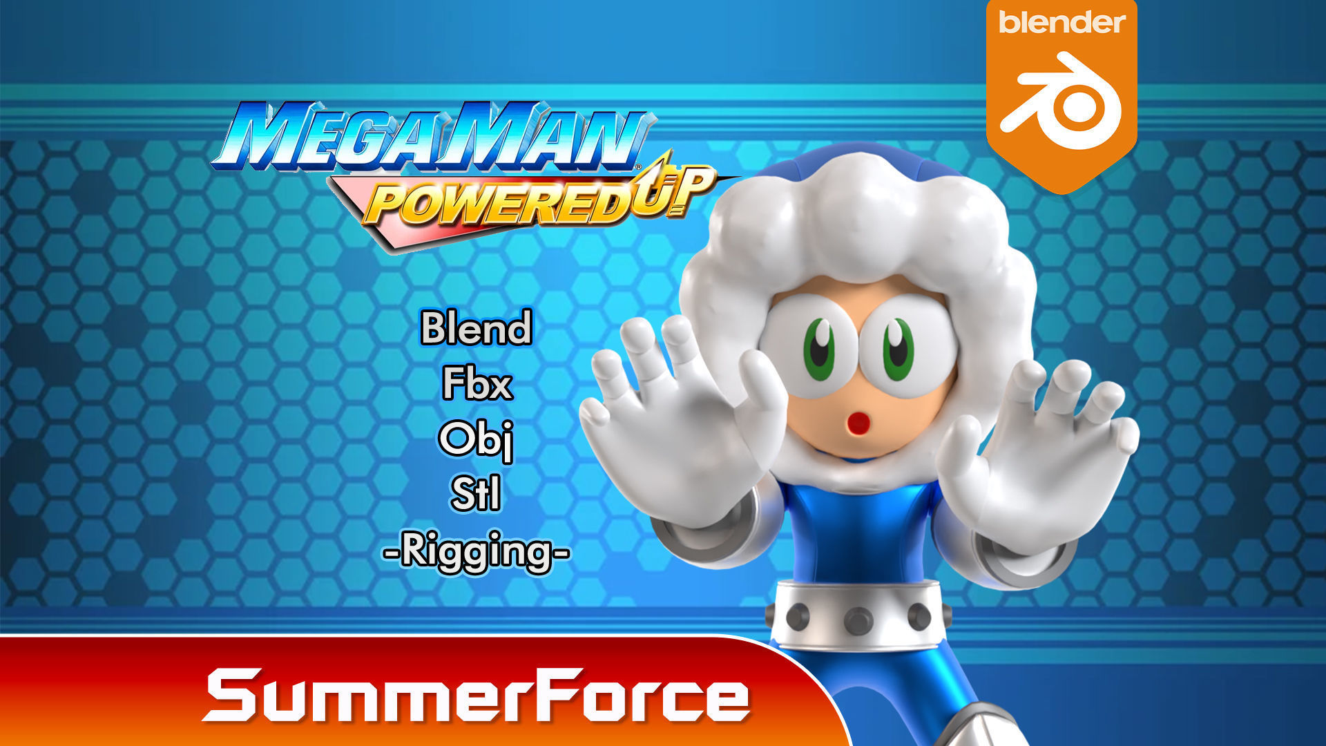 Iceman - Megaman Powered up 3D model rigged | CGTrader