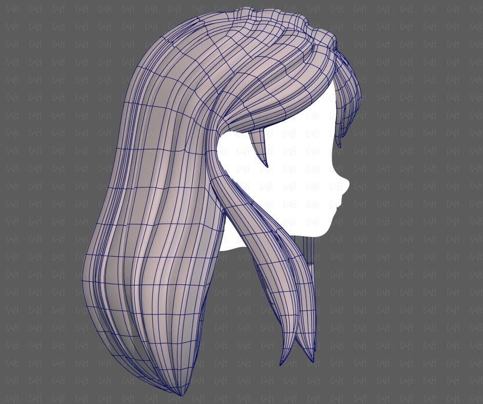 3D model Base Hair for girl V65 VR / AR / low-poly | CGTrader