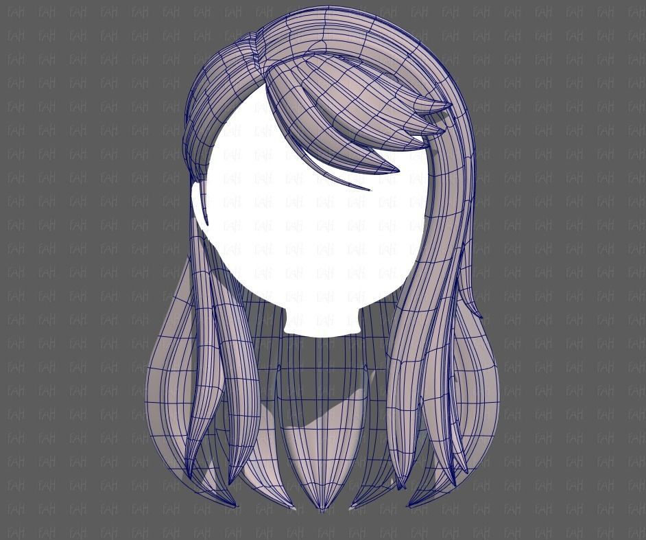 3D model Base Hair for girl V65 VR / AR / low-poly | CGTrader