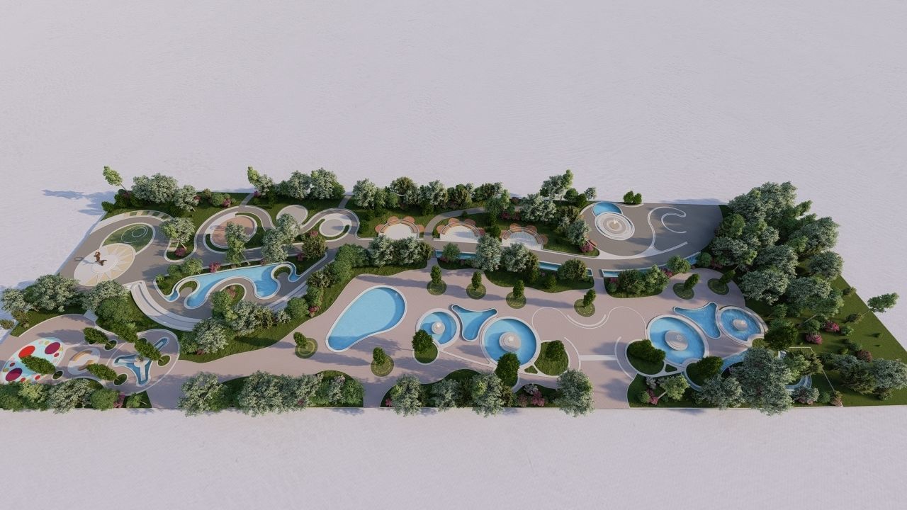park-public park-Private Park Landscape 3D model rigged | CGTrader