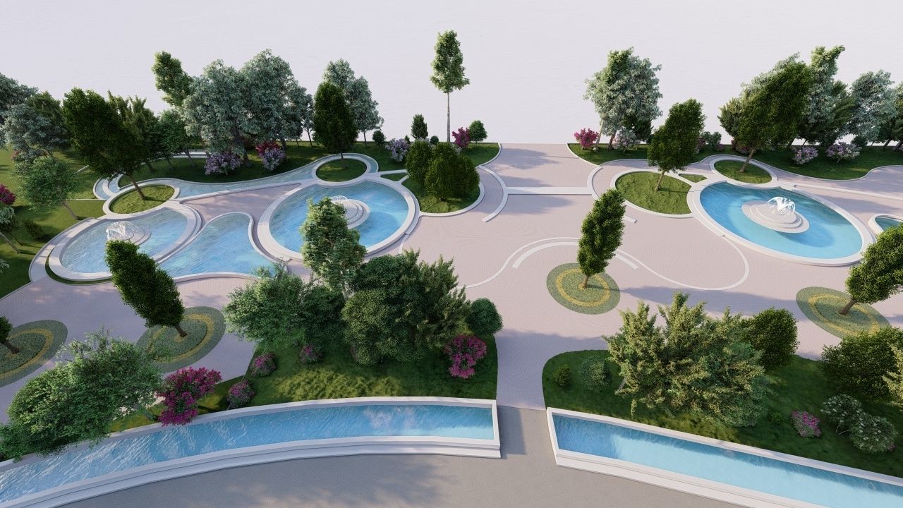 park-public park-Private Park Landscape 3D model rigged | CGTrader