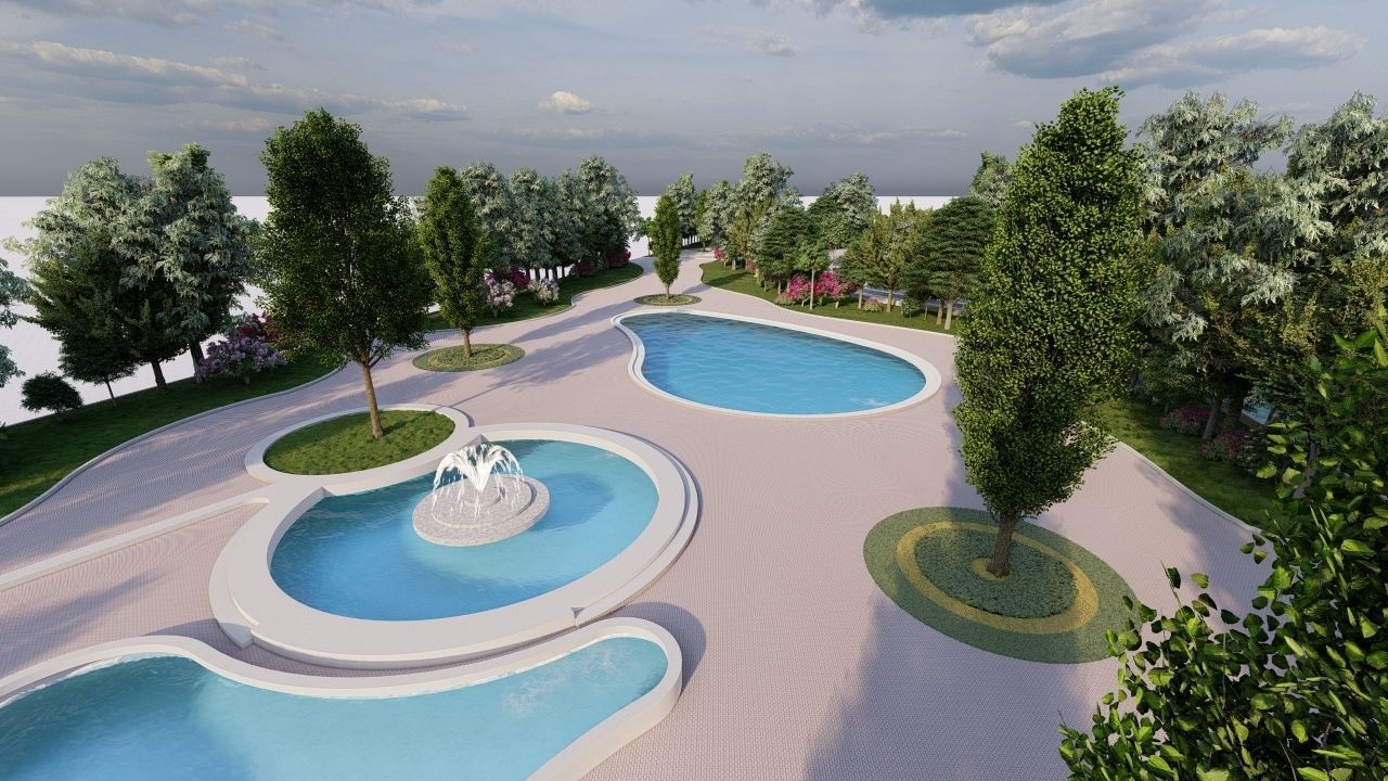 park-public park-Private Park Landscape 3D model rigged | CGTrader
