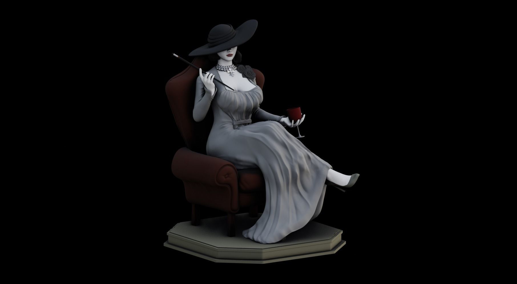 Lady Dimitrescu - 1TO10 STL FILE 3D PRINT MODEL 3D model 3D printable ...