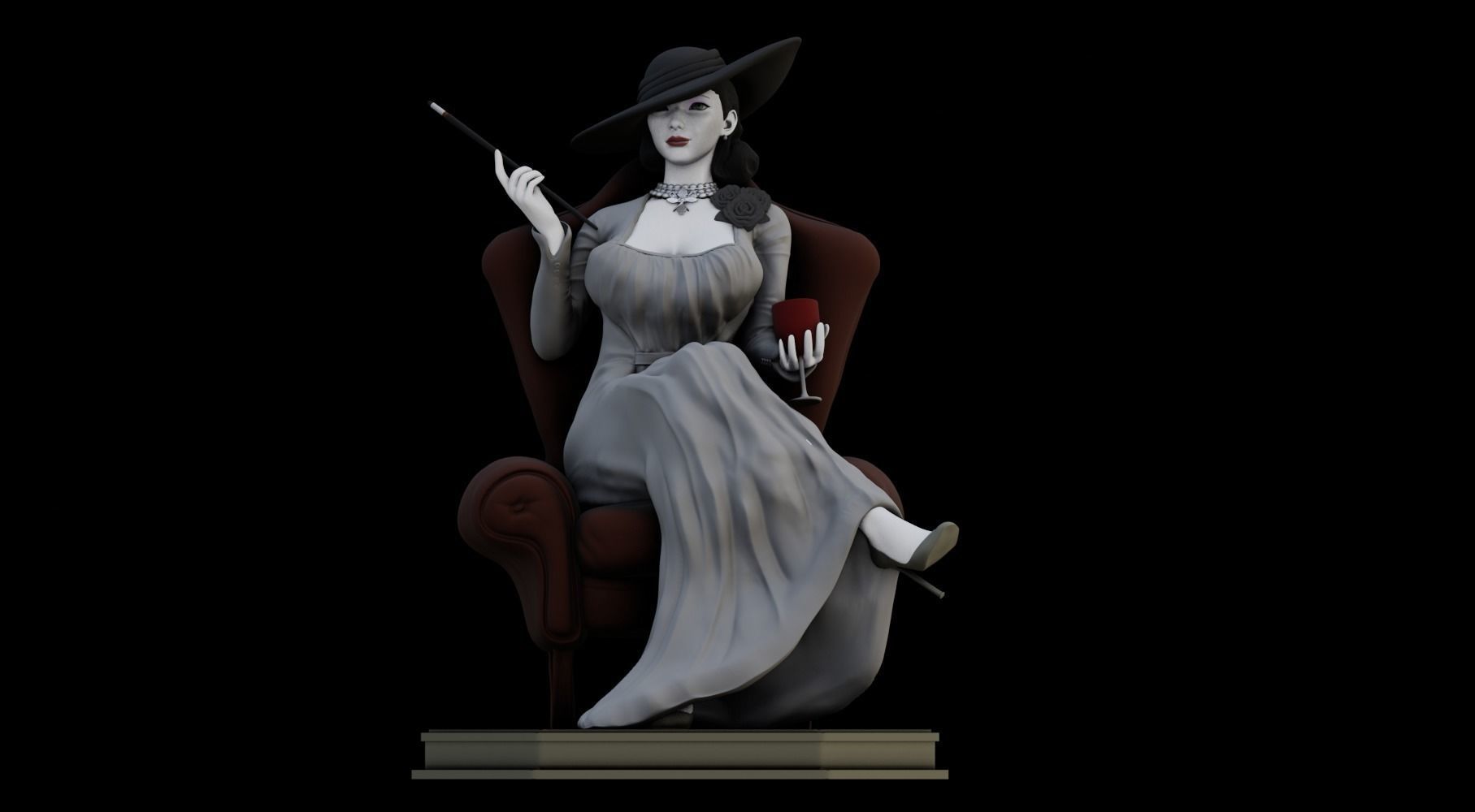 Lady Dimitrescu - 1TO10 STL FILE 3D PRINT MODEL 3D model 3D printable ...