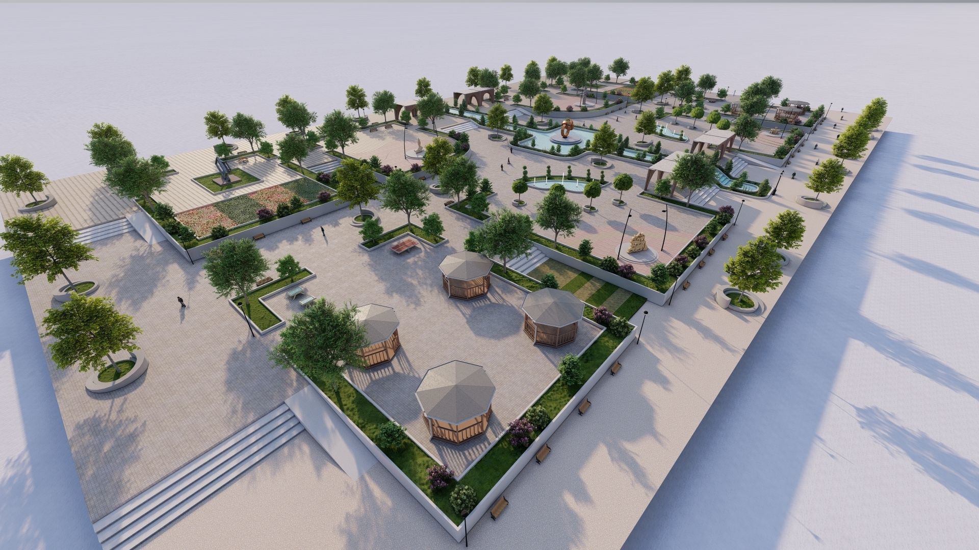 Master park-Regional park project-Private Park Landscape 3D model ...